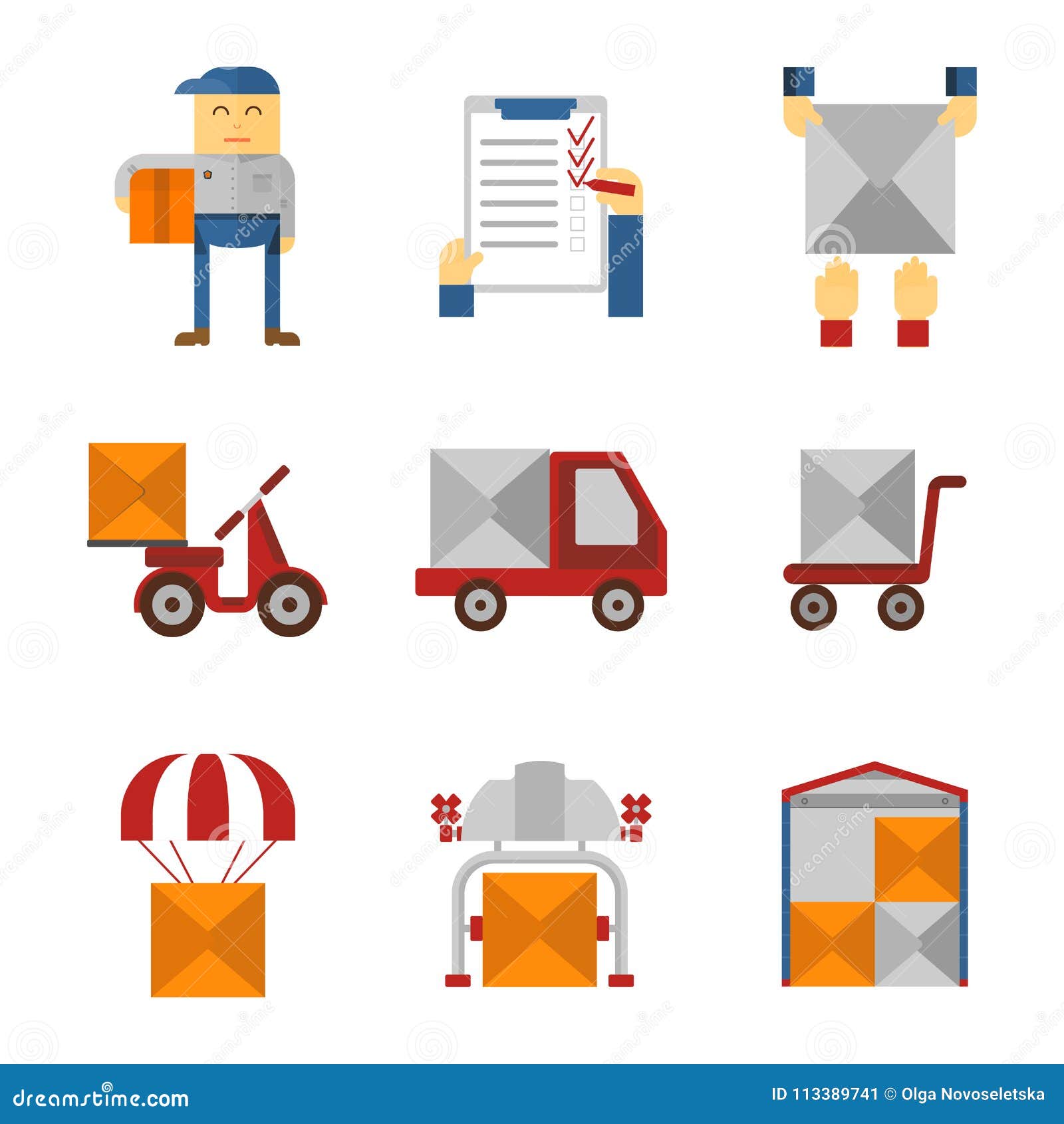 Delivery icons set stock vector. Illustration of background - 113389741