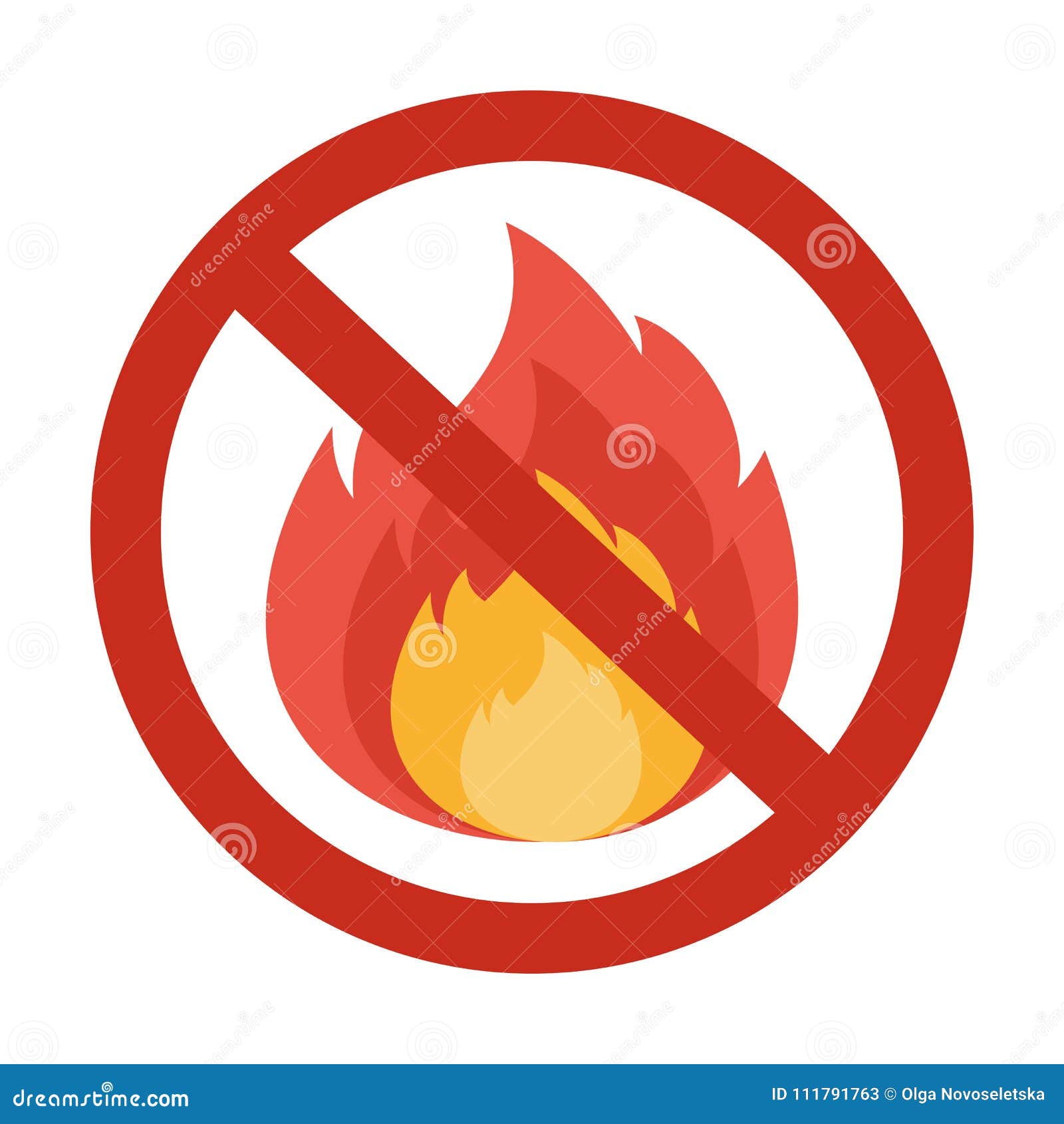 No fire sigh stock vector. Illustration of caution, alarm - 111791763