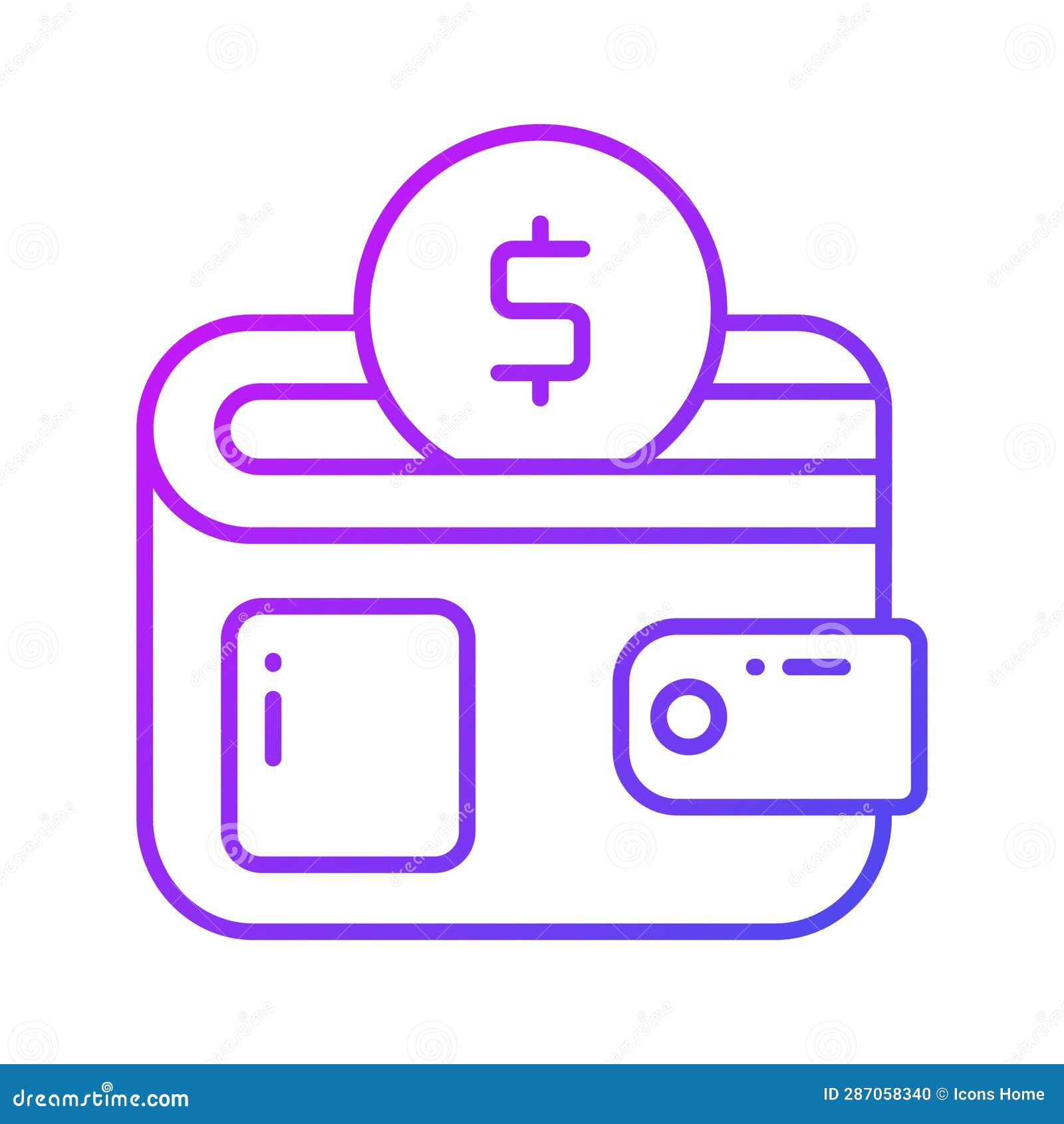 Flat Vector of Cash Wallet, Icon of Wallet Having Currency in Editable ...