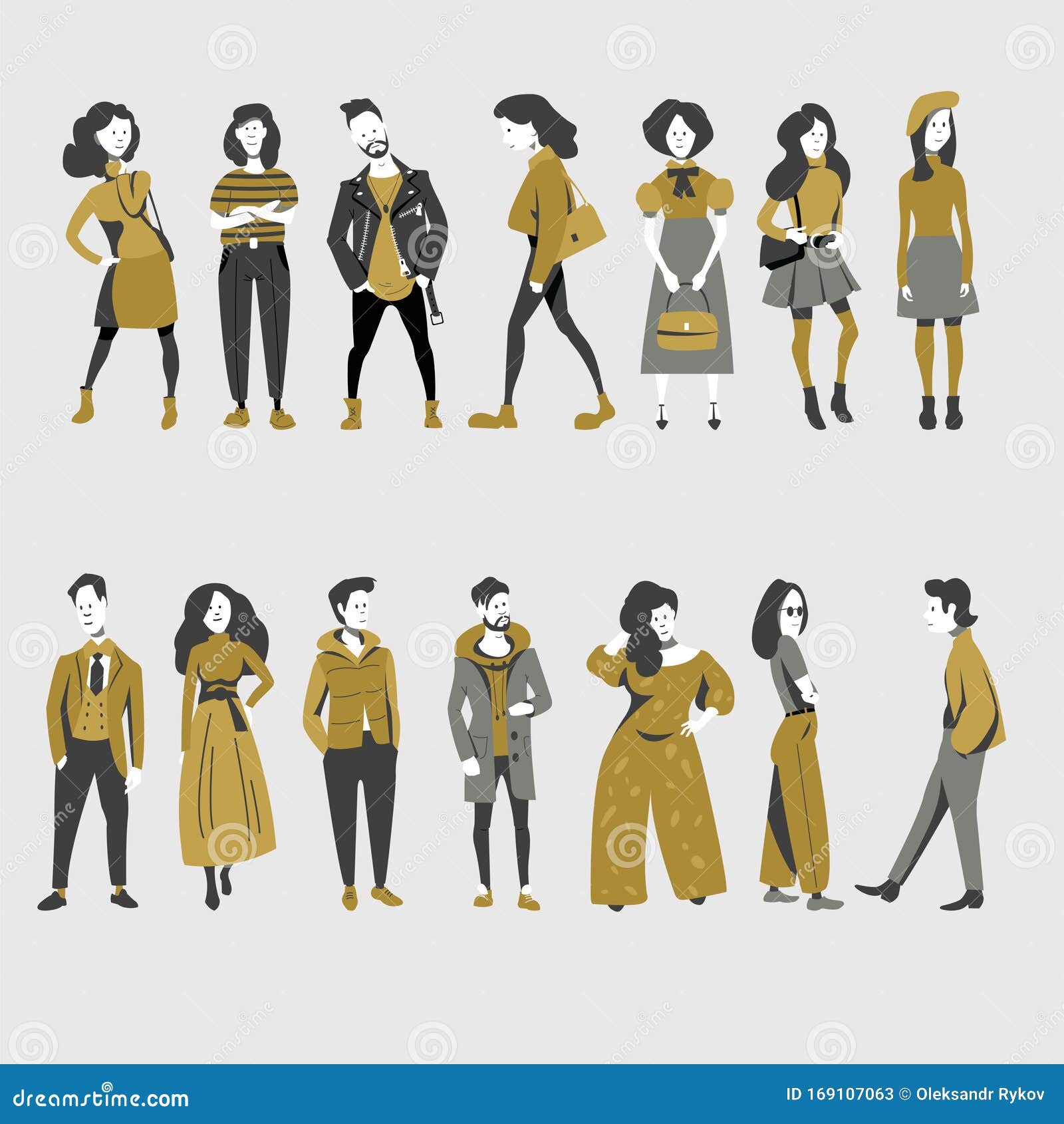 Flat vector characters. stock illustration. Illustration of team ...