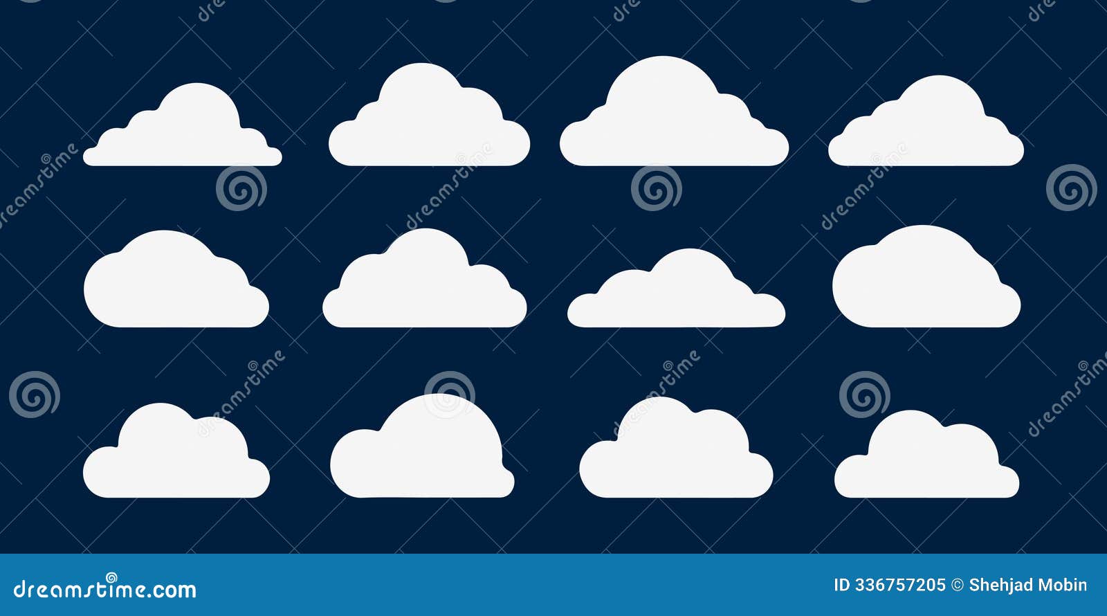 Flat Vector Clouds Set - Minimalist Sky and Weather Elements Stock ...