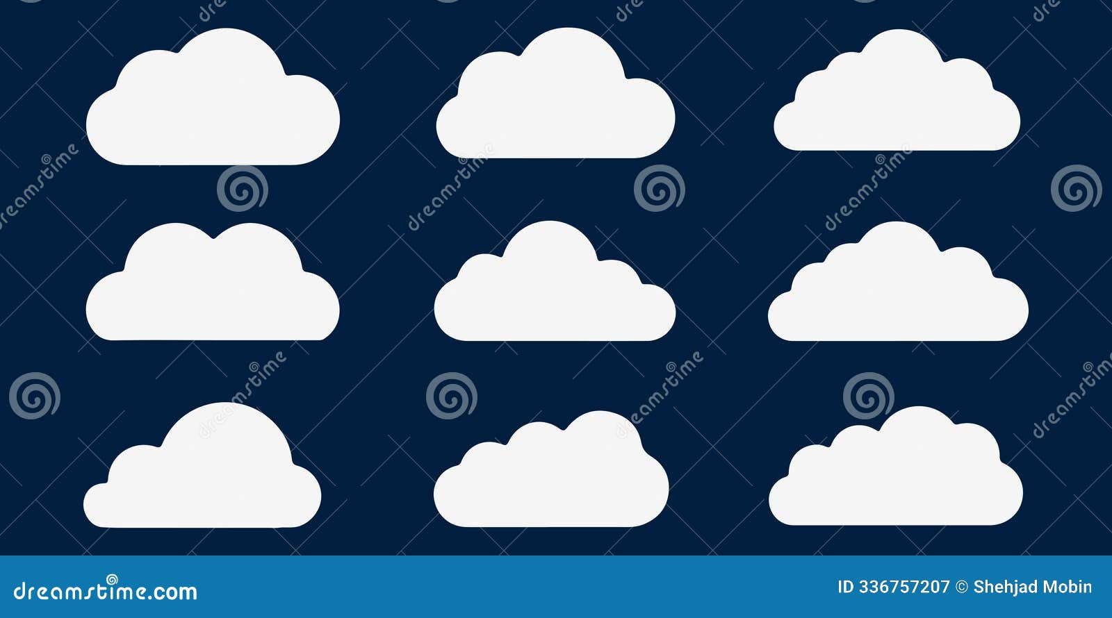 Flat Vector Clouds Set - Minimalist Sky and Weather Elements Stock ...