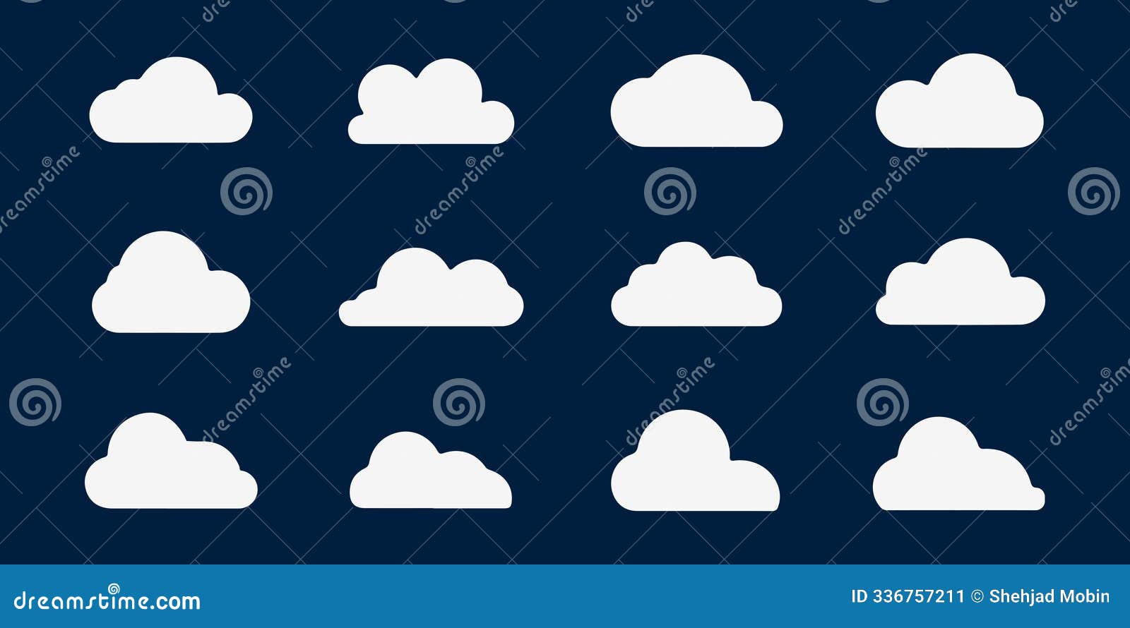 Flat Vector Clouds Set - Minimalist Sky and Weather Elements Stock ...