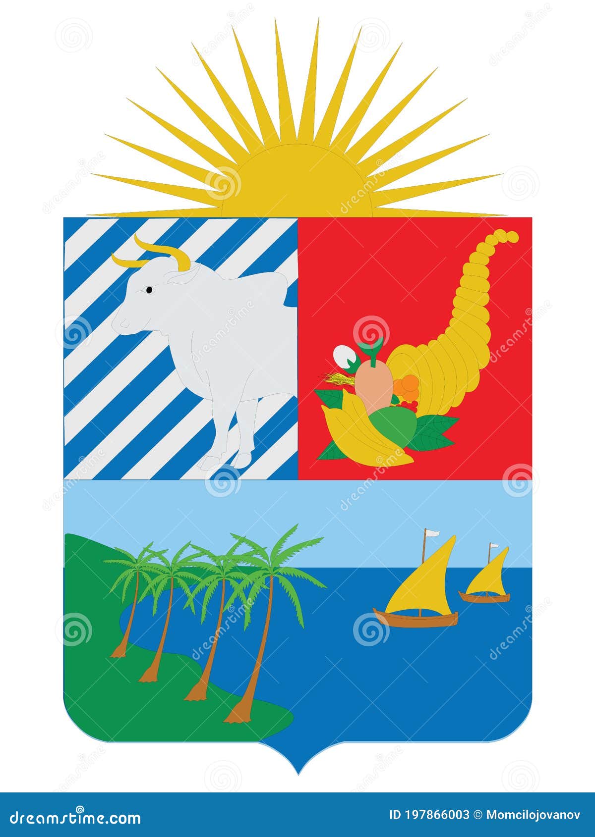 Coat of Arms of Sucre Department Stock Vector - Illustration of black ...