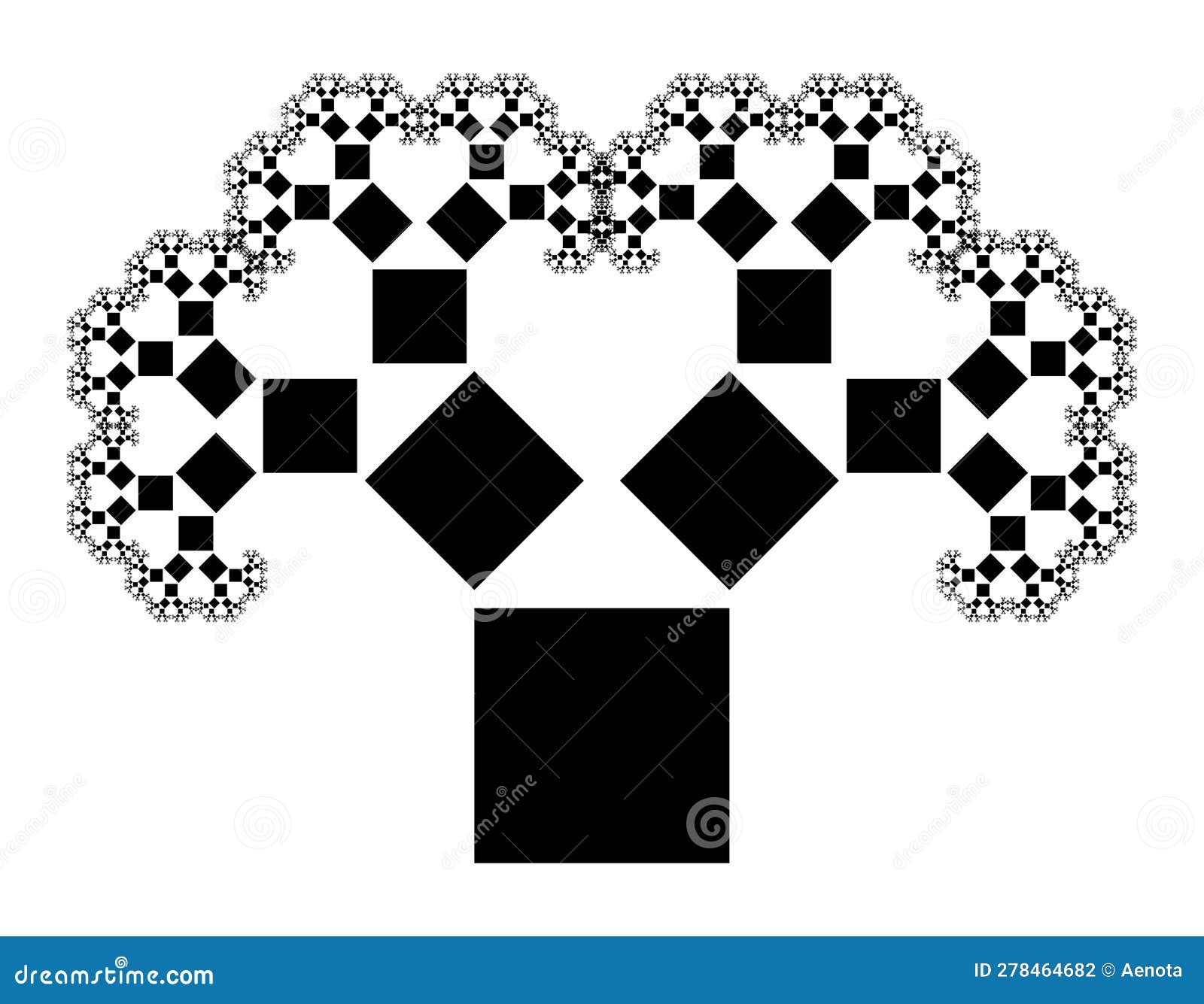 Flat Vector Computer Generated L-system Branching Fractal Pythagorean ...
