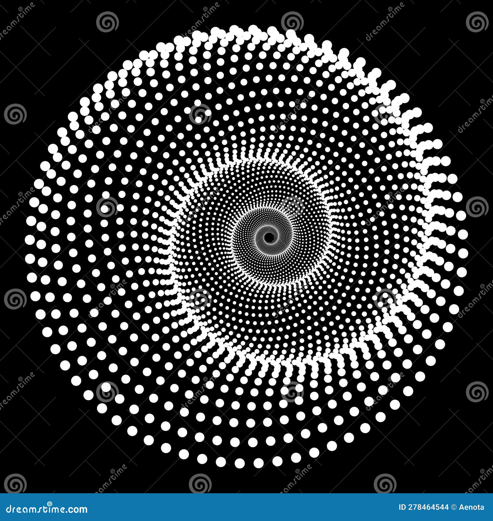 Flat Vector Computer Generated Phyllotaxis Dotted Helix Fractal ...
