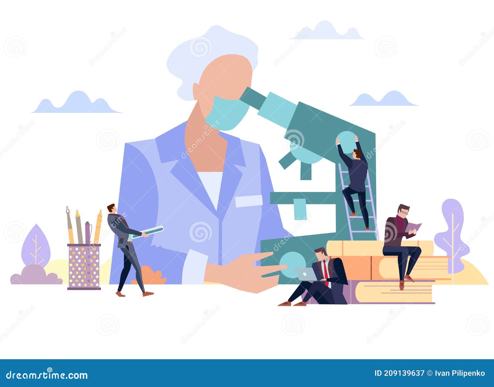 Flat Vector Concept of Science Research and Development in Chemistry ...