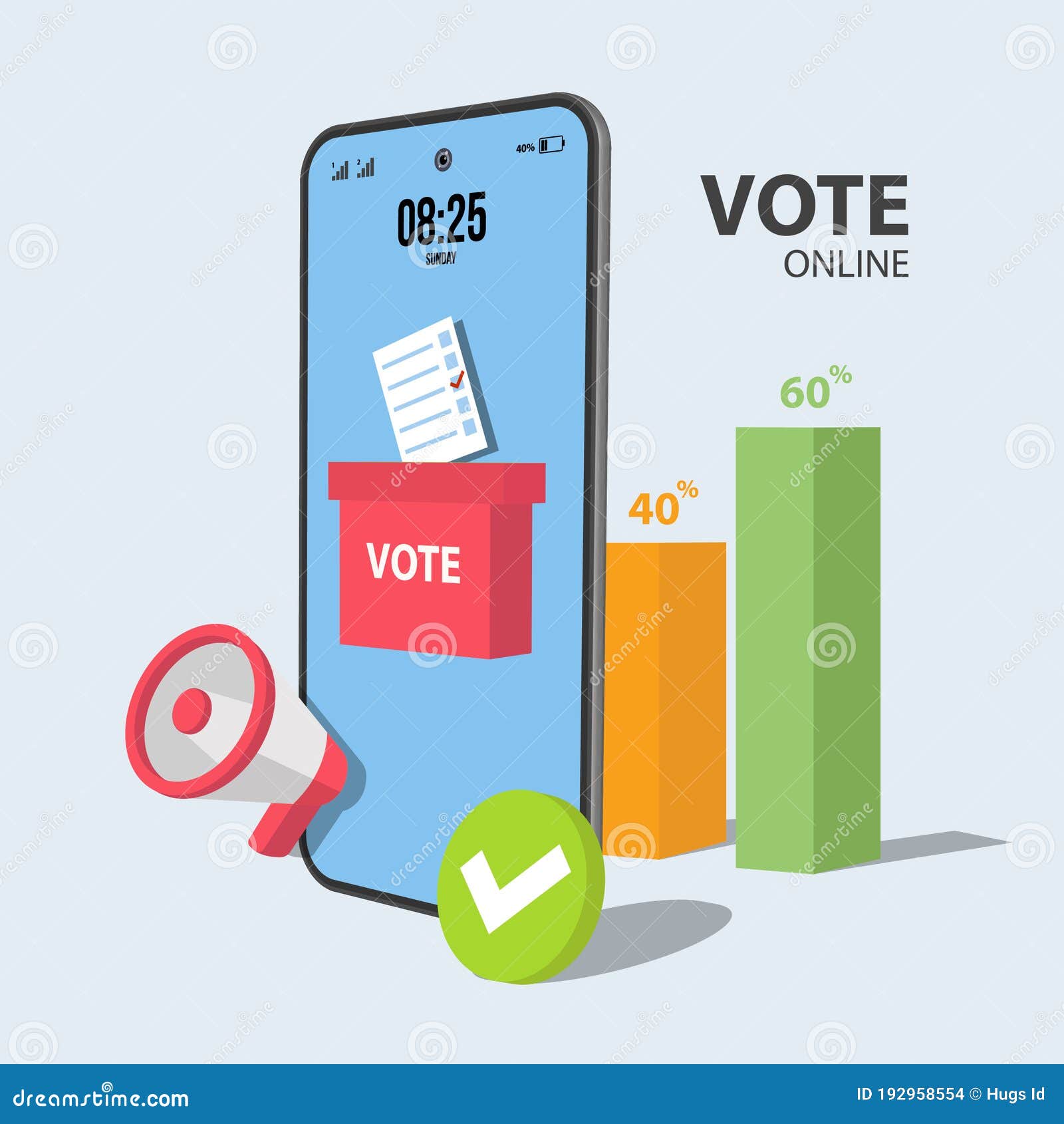 Flat Vector Concept Voting Online, Selection Internet System. Concept ...