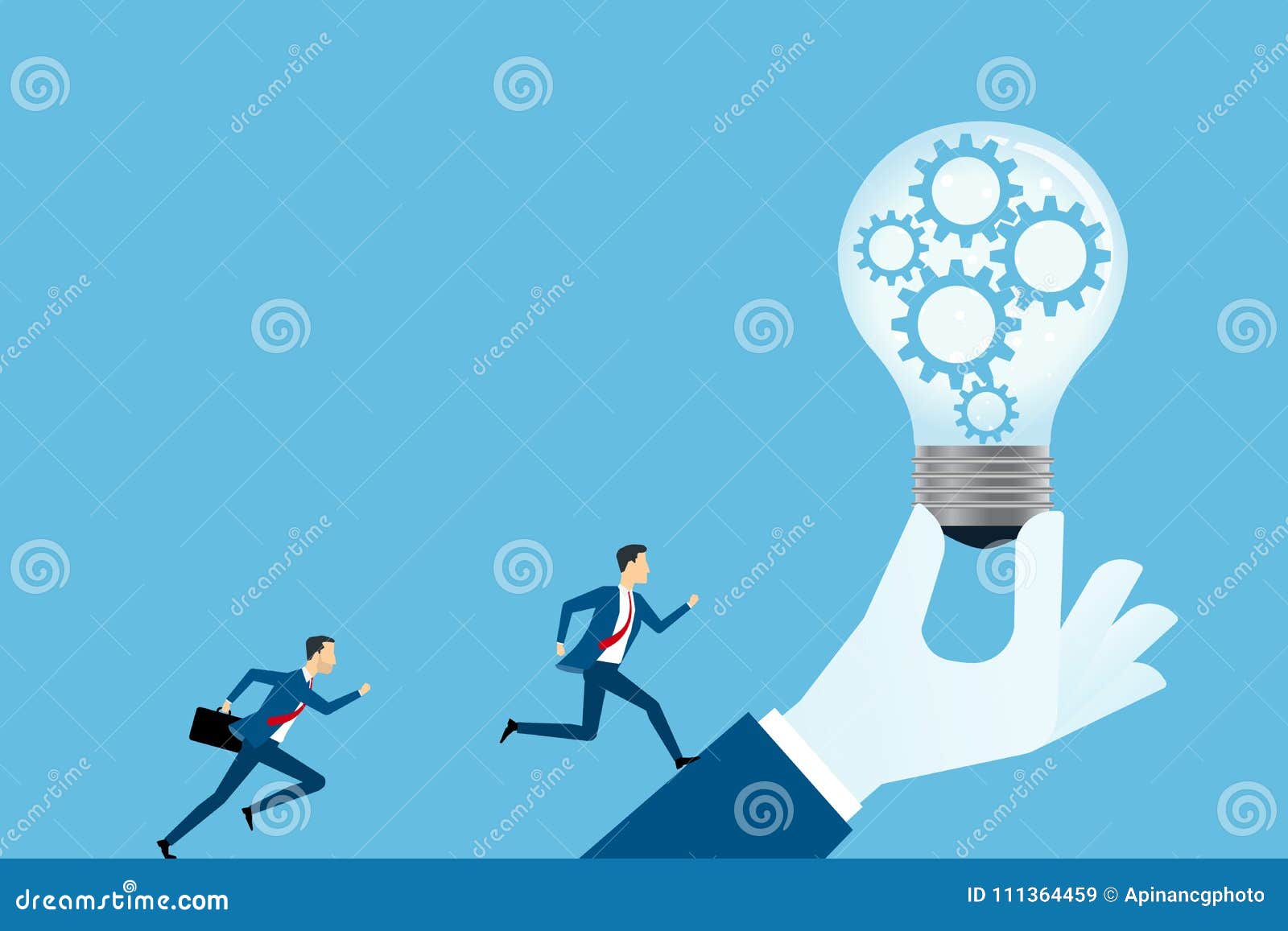 Flat Vector Creative Business Thinking and Business Competition Concept ...