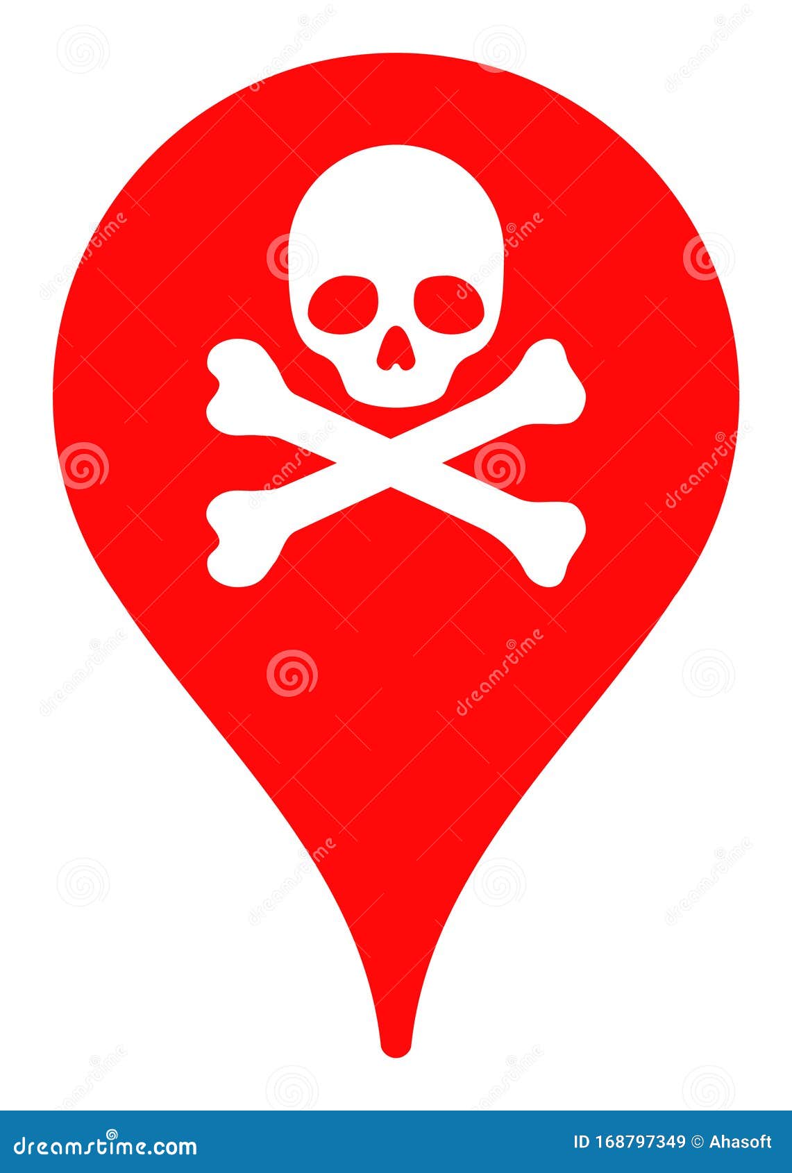 Flat Vector Danger Zone Map Marker Icon Stock Illustration ...