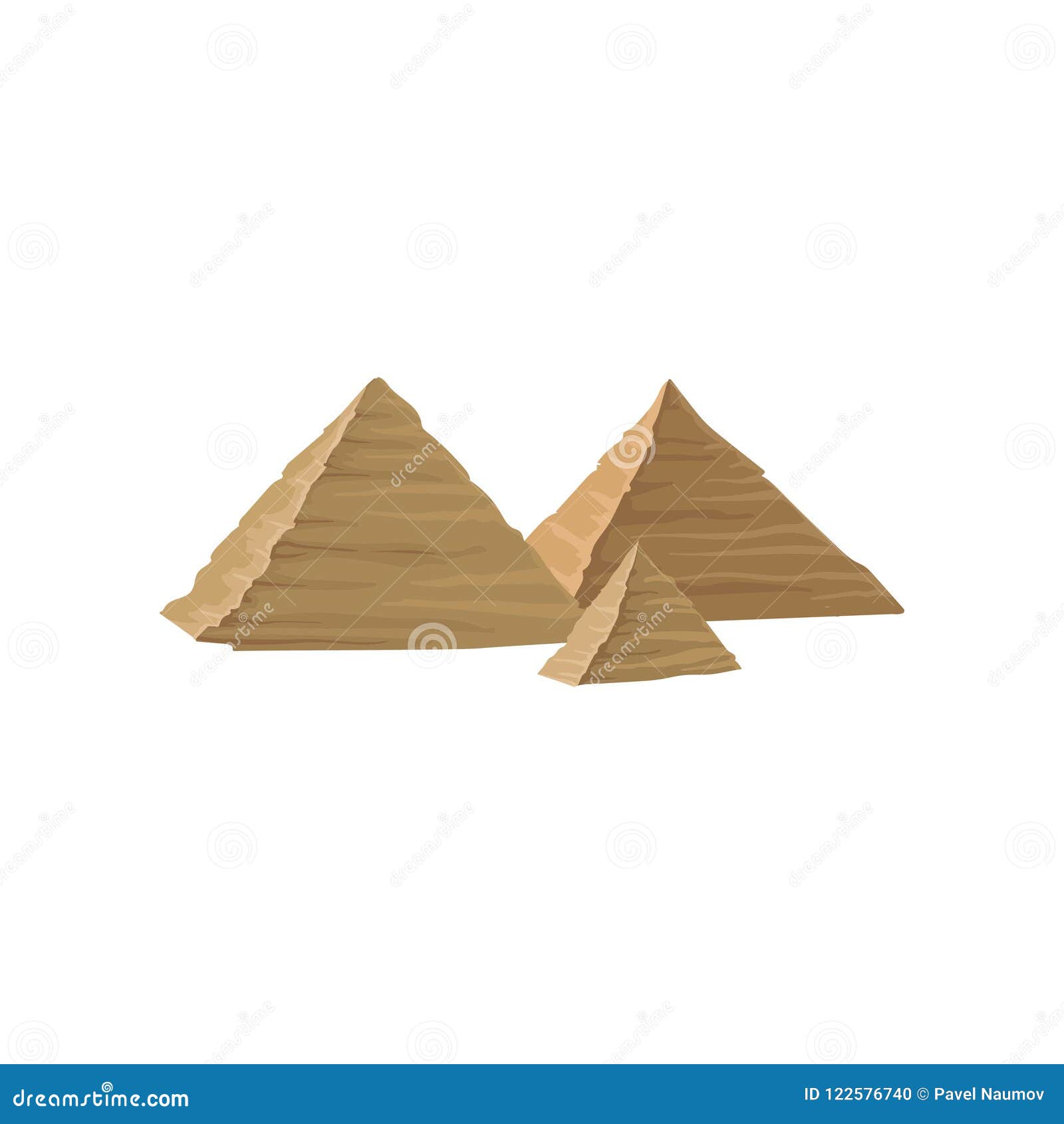 Flat Vector Design of Ancient Egyptian Pyramids. Famous Monumental ...