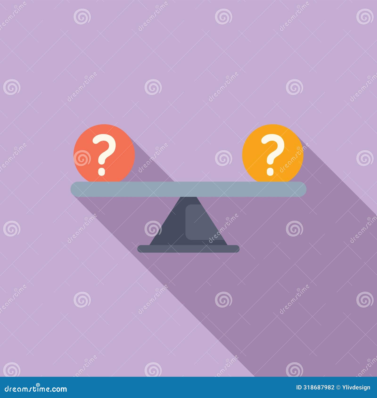 Balance Scale with Question Marks Concept Illustration Stock Vector ...
