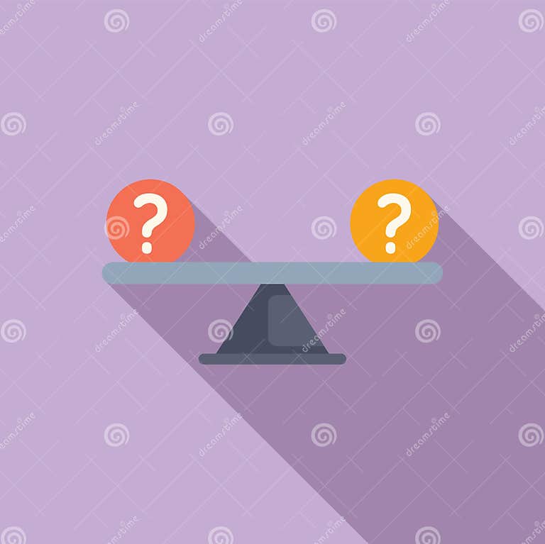 Balance Scale with Question Marks Concept Illustration Stock Vector ...