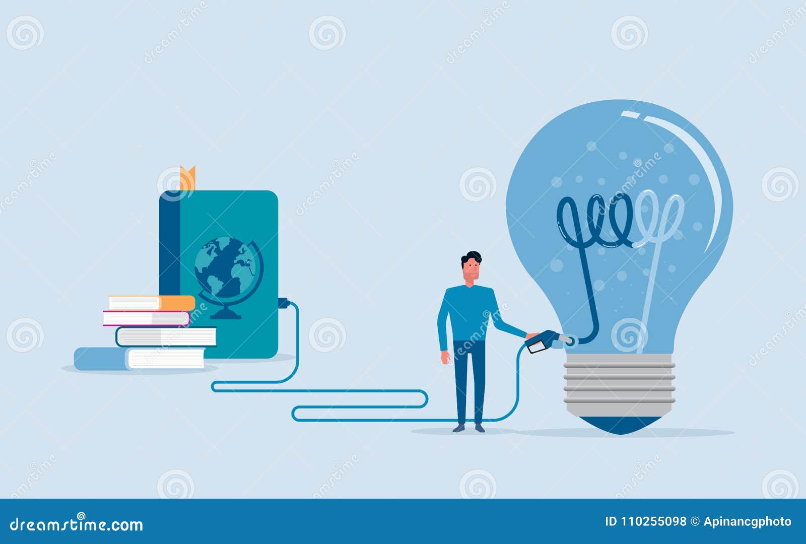 Flat Vector Design for Creative Fill Up and Brain Power Concept Stock ...