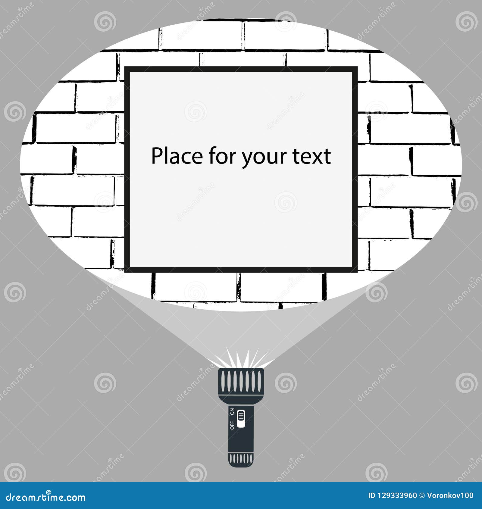 Flat Vector Design of Hand Flashlight and Projection Round Light Beam ...