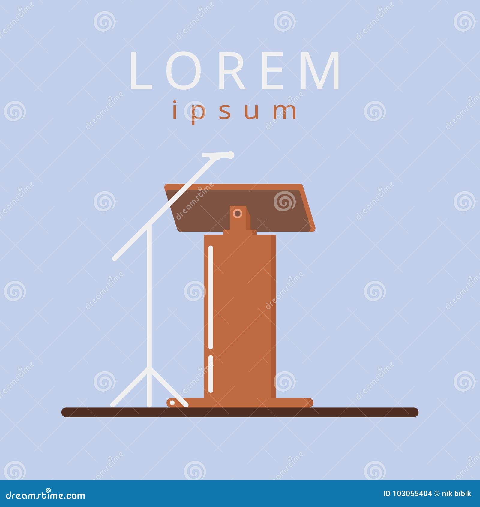 Flat Vector Design in Icon Lectern Symbol Stock Vector - Illustration ...