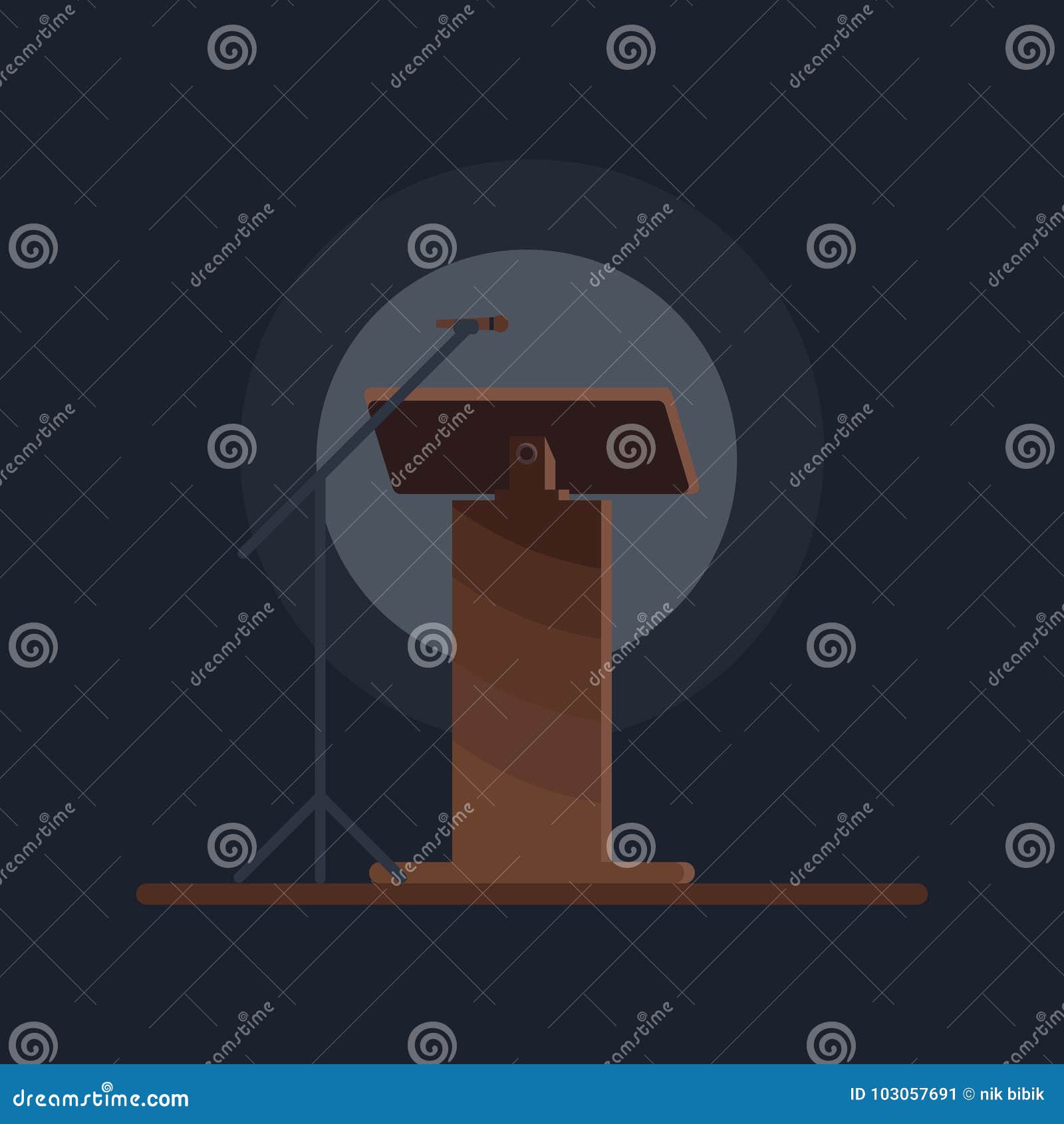 Flat Vector Design in Icon Lectern Symbol Stock Vector - Illustration ...