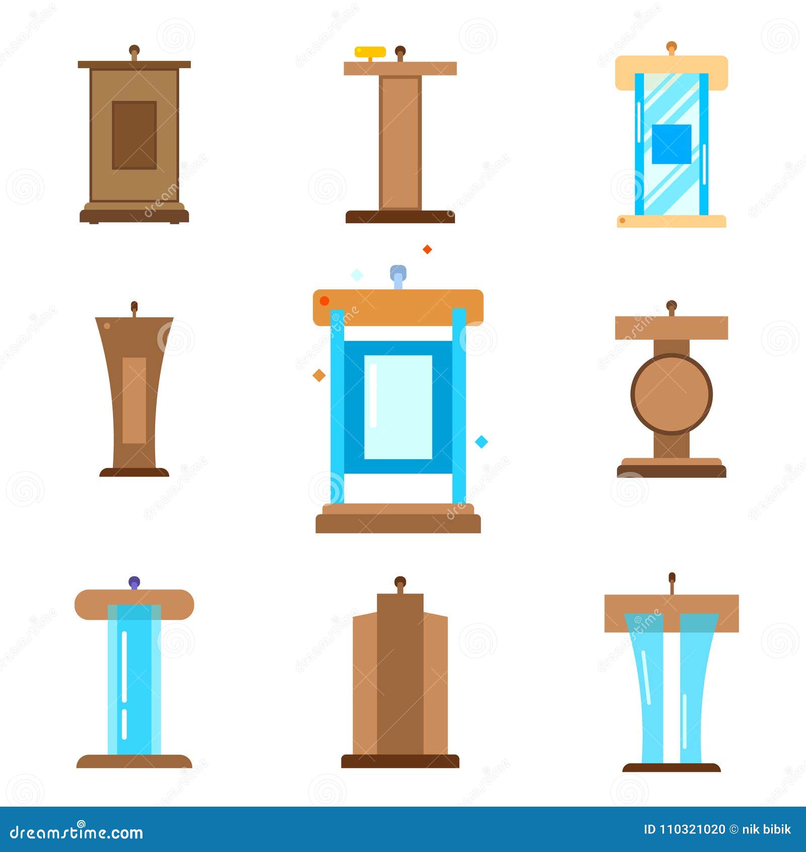 Flat Vector Design in Icon Lectern Symbol Stock Vector - Illustration ...