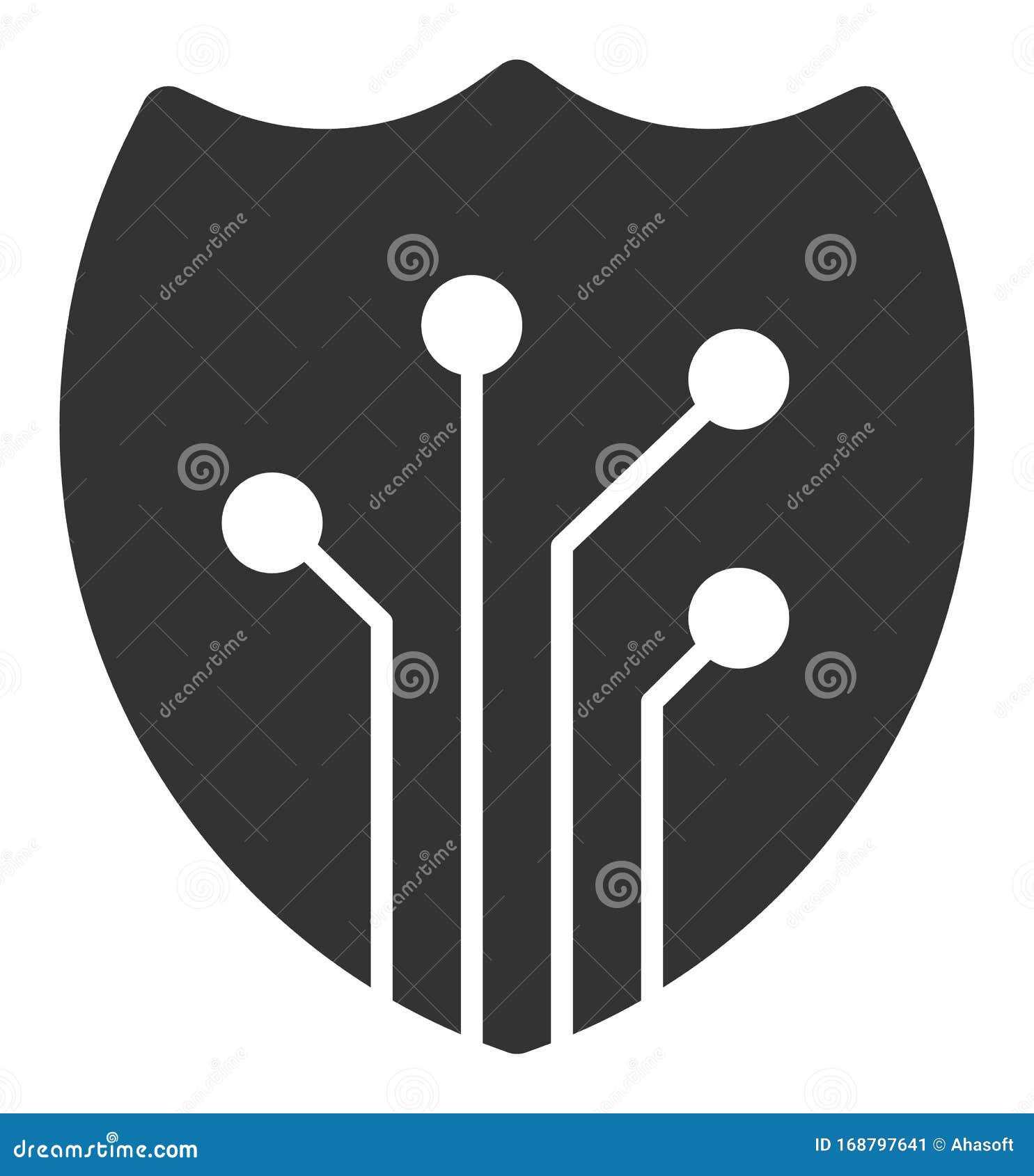 Flat Vector Electronic Shield Icon Stock Illustration - Illustration of ...