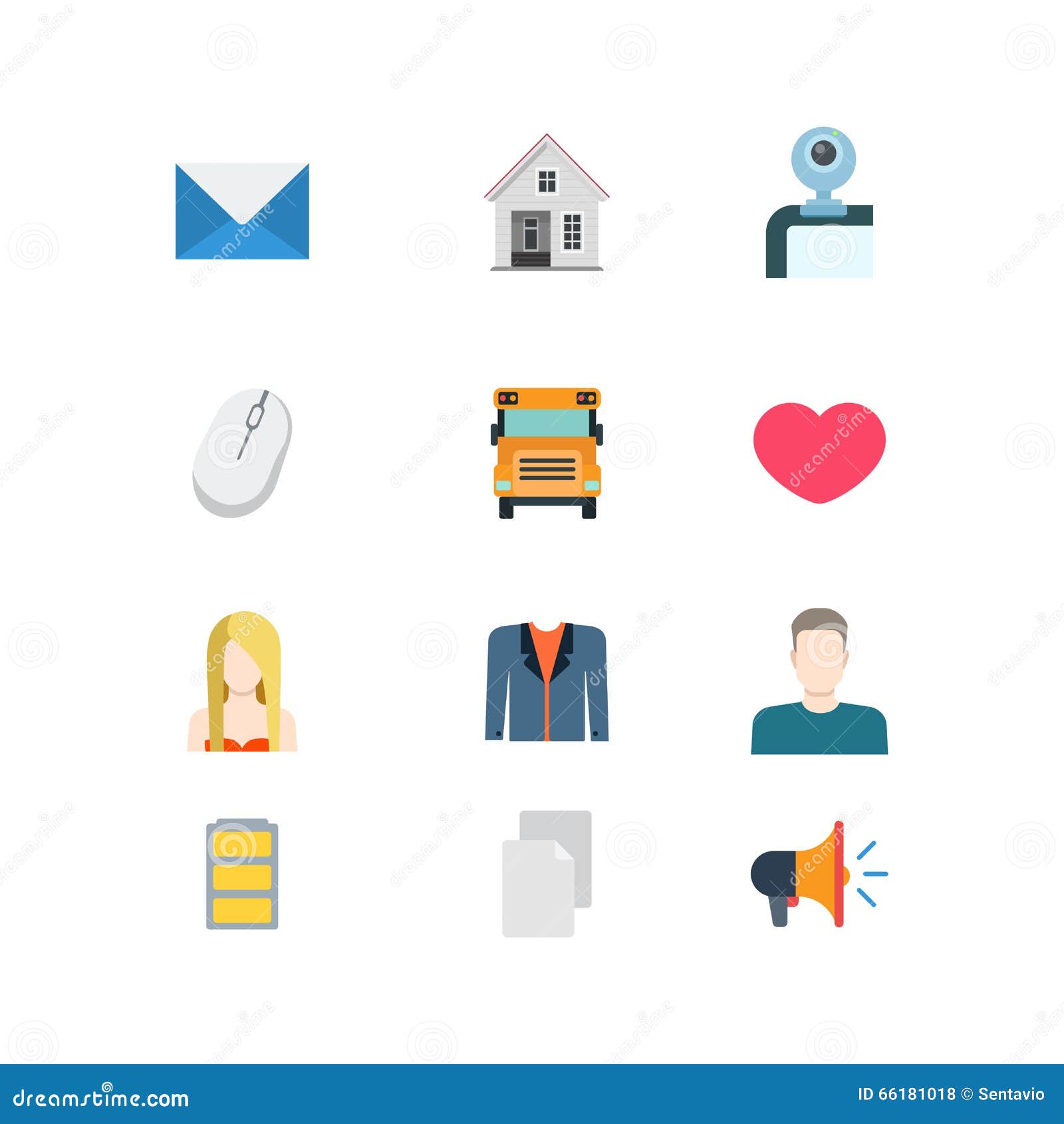 Flat Vector Email Message School Heat Mobile Website App Icons Stock ...