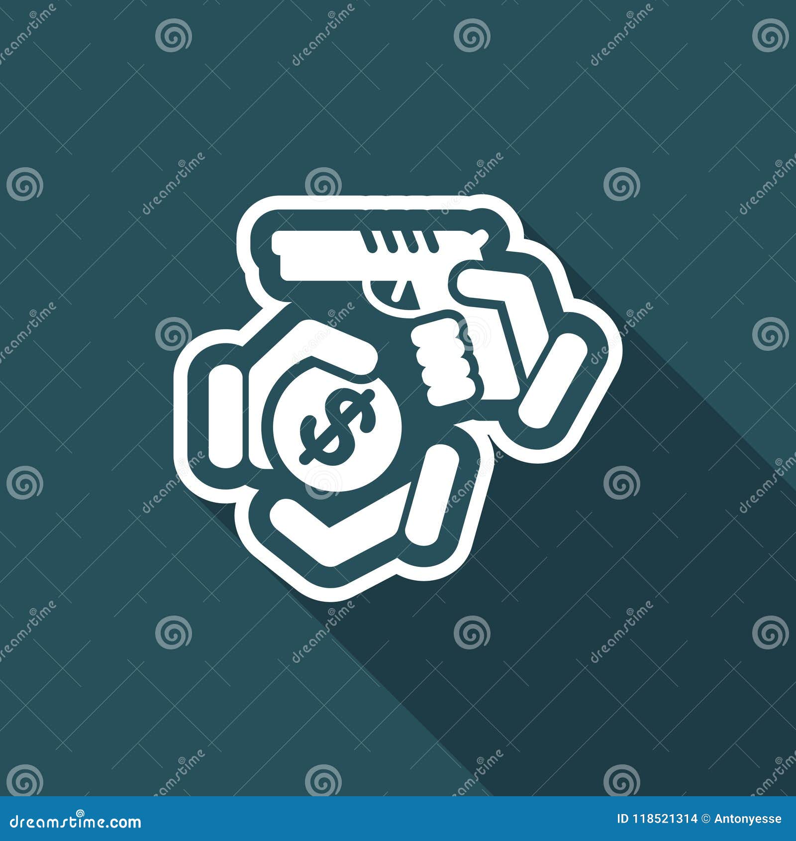Armed robbery stock vector. Illustration of danger, assault - 118521314