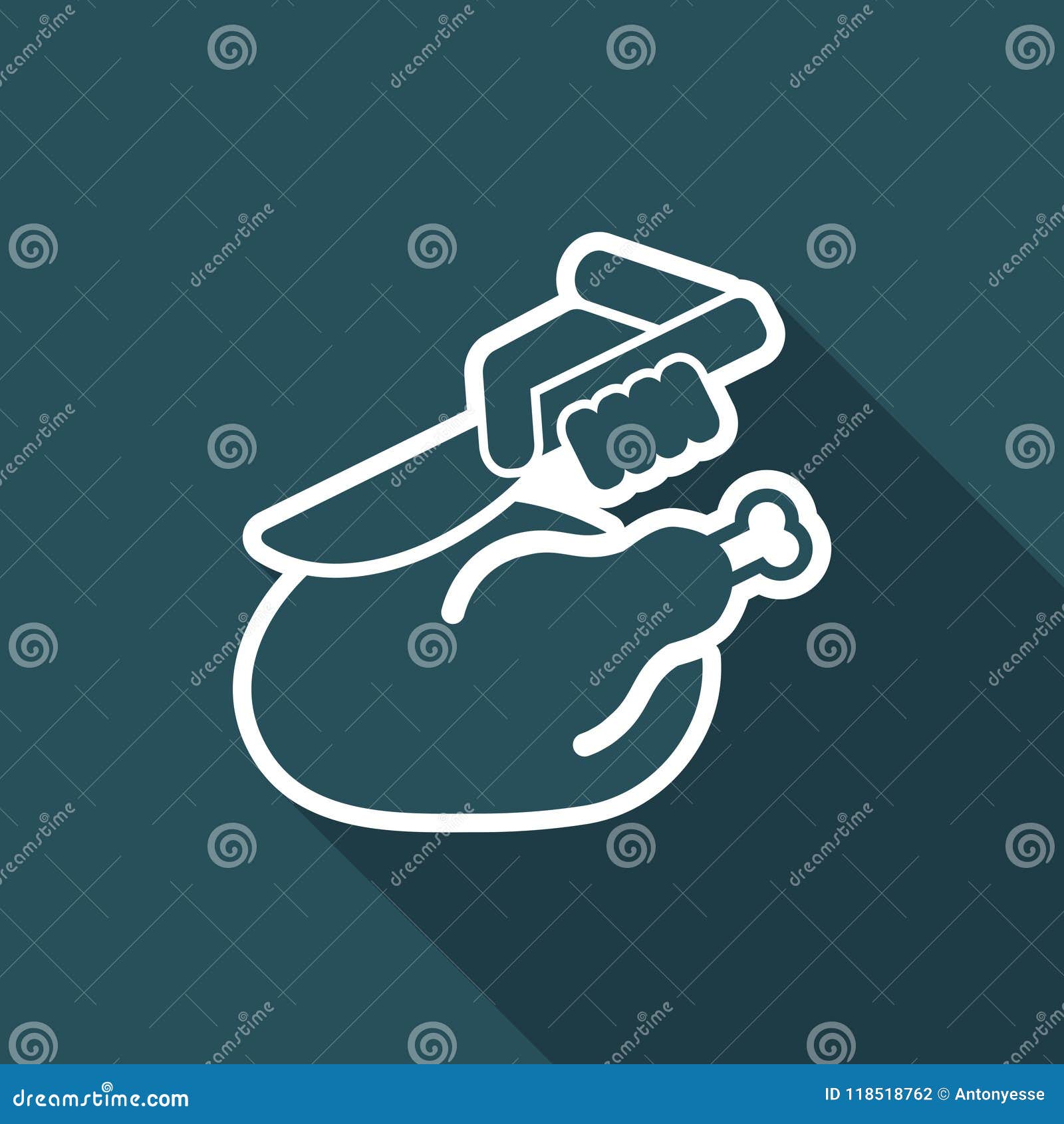Meat icon stock vector. Illustration of attendant, beef - 118518762