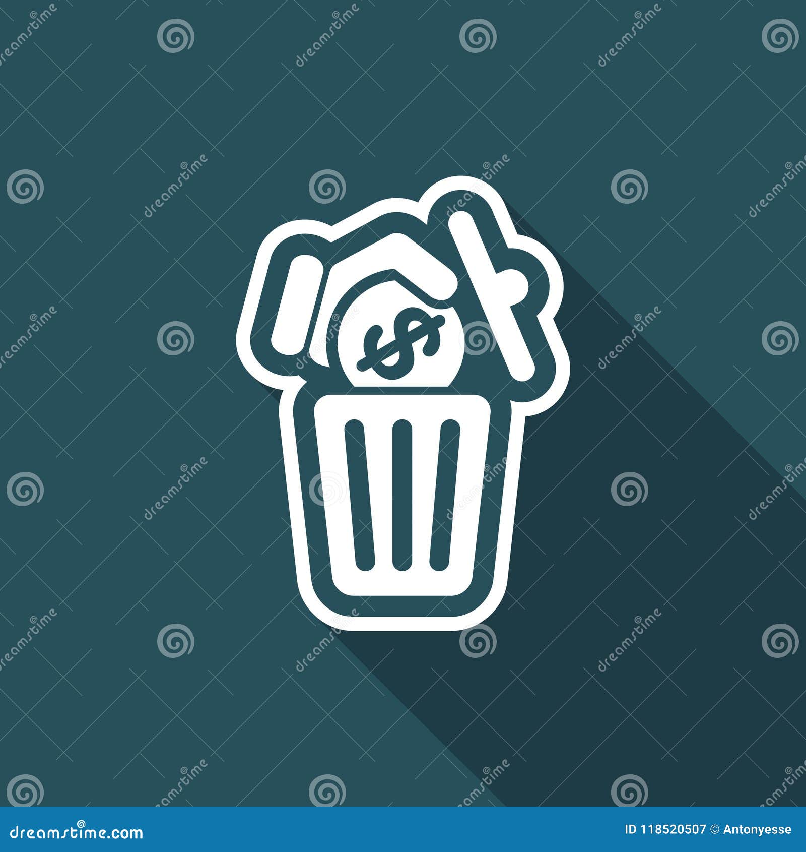 Waste of money stock vector. Illustration of ecology - 118520507