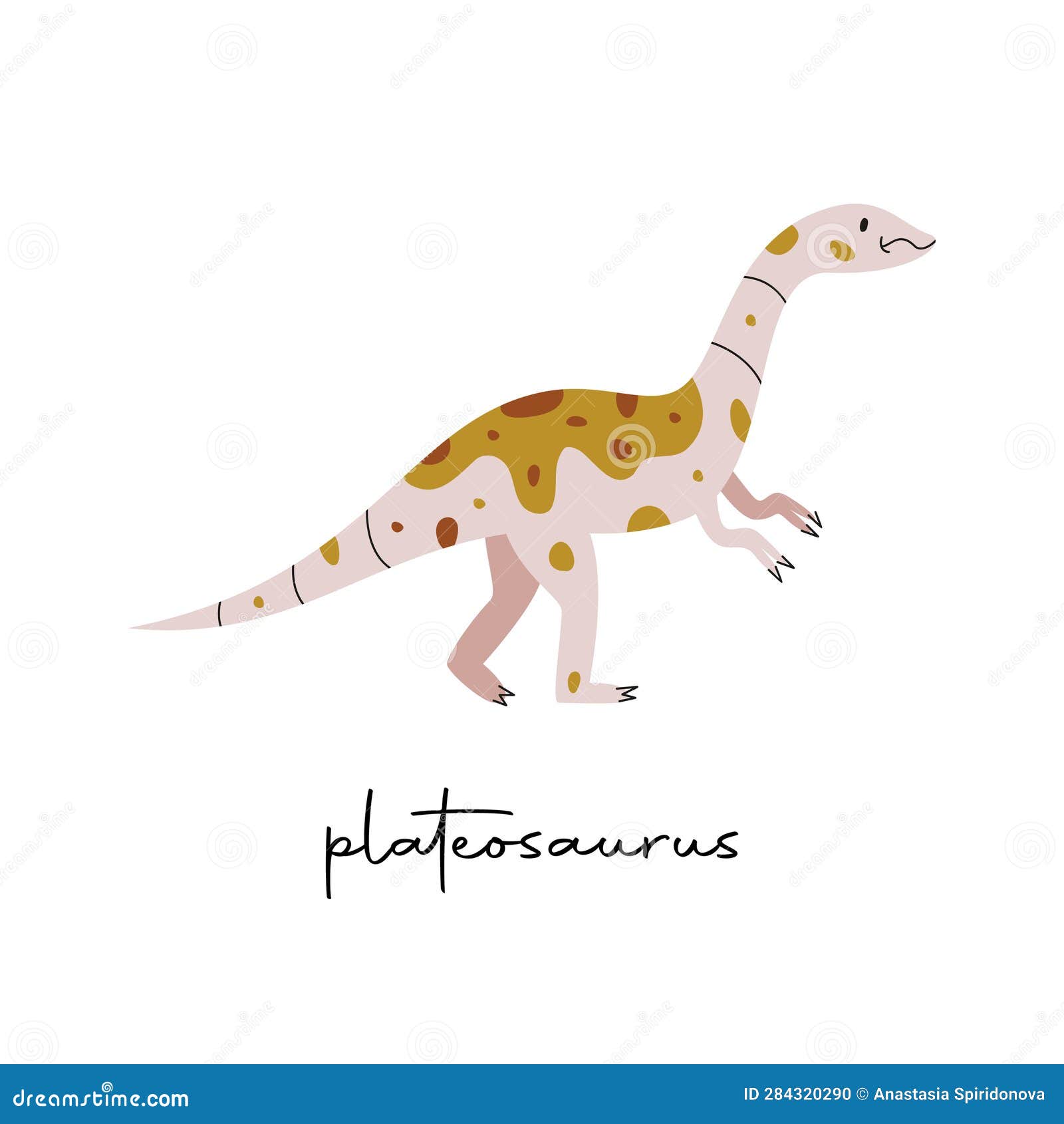 Plateosaurus Dinosaur Silhouette Cartoon Vector | CartoonDealer.com ...