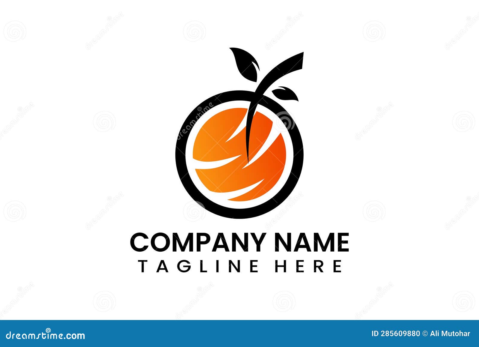 Flat Vector Fruit Orange Logo Modern Template Stock Vector ...