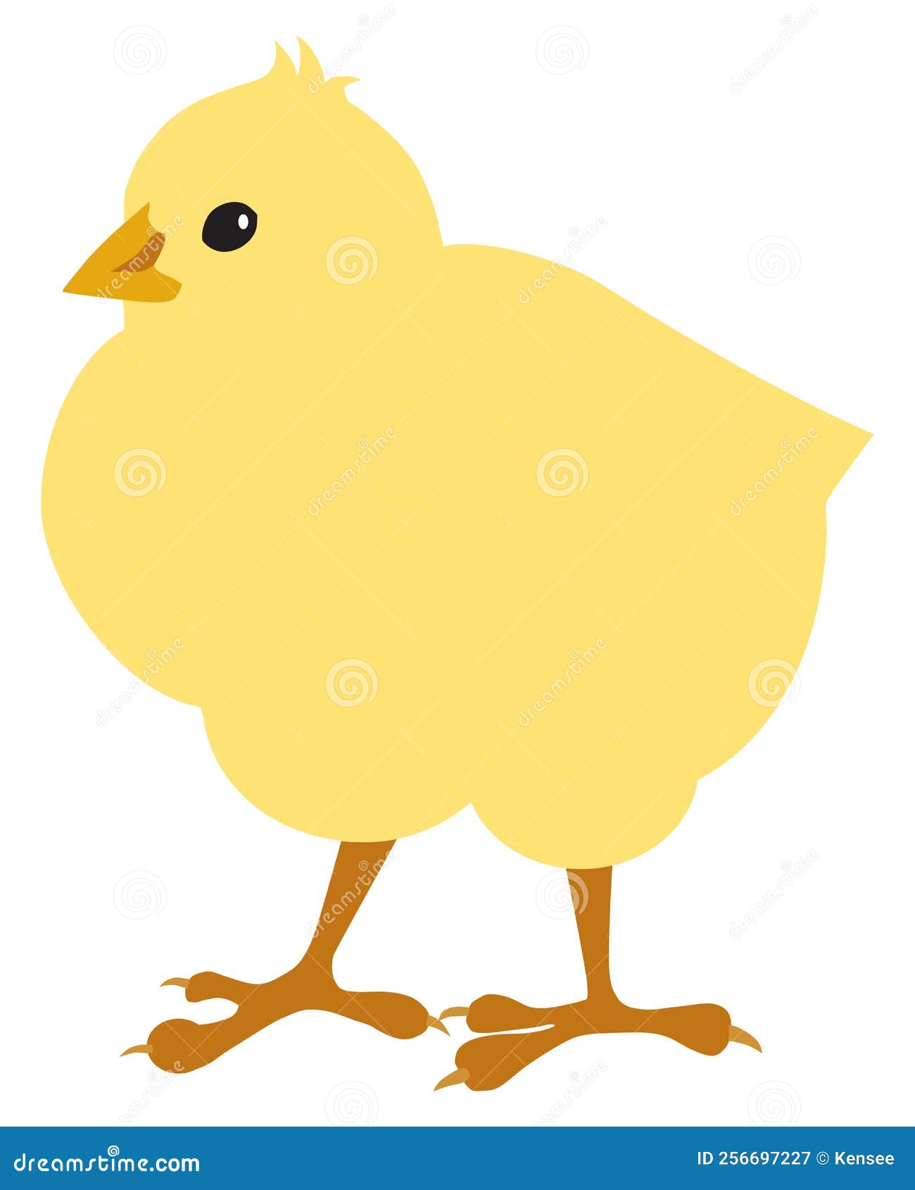 Flat Vector Fuzzy Cartoon Chick Stock Vector - Illustration of fuzzy ...