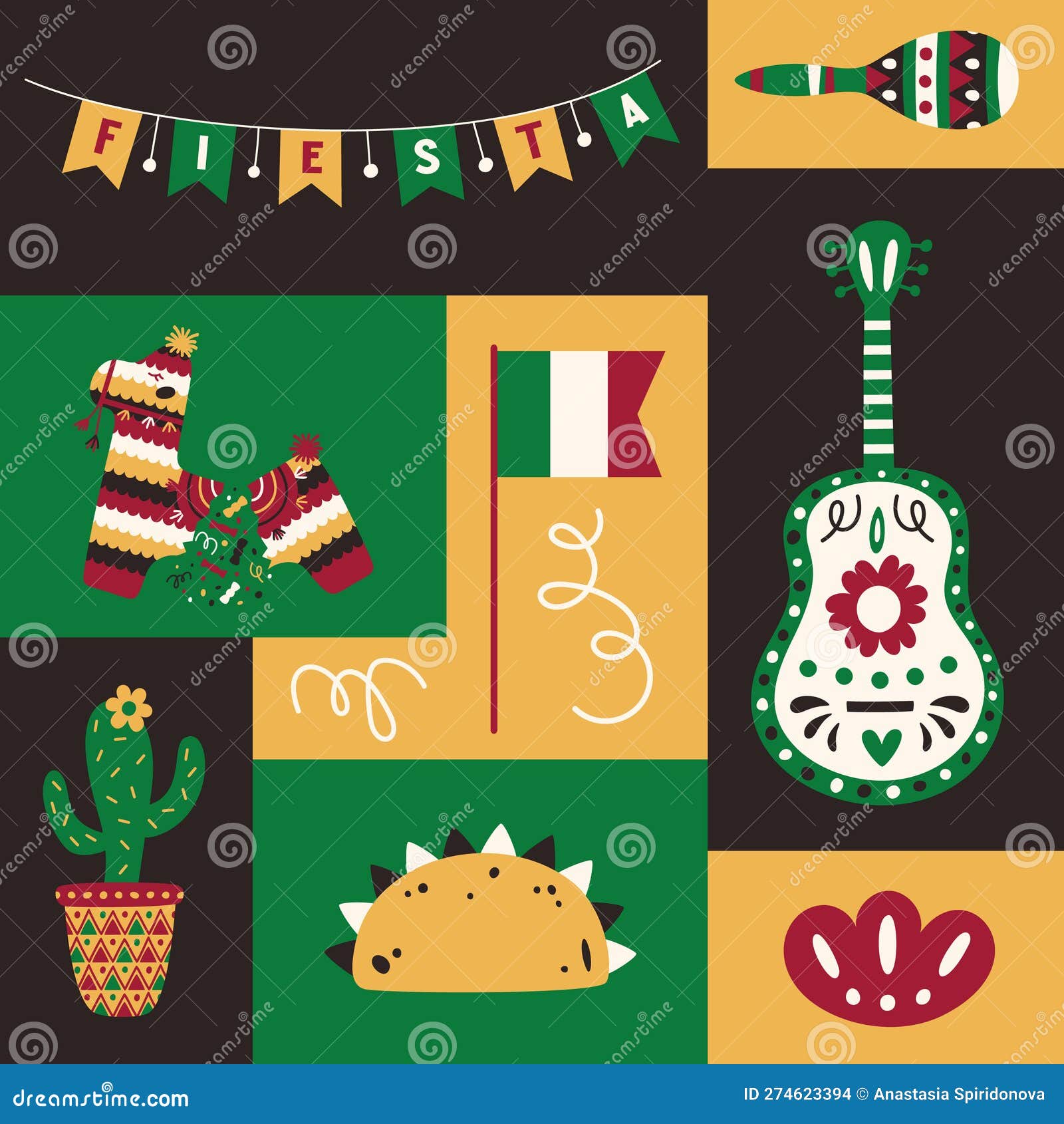 Mexican graphic posters stock vector. Illustration of flyer - 274623394