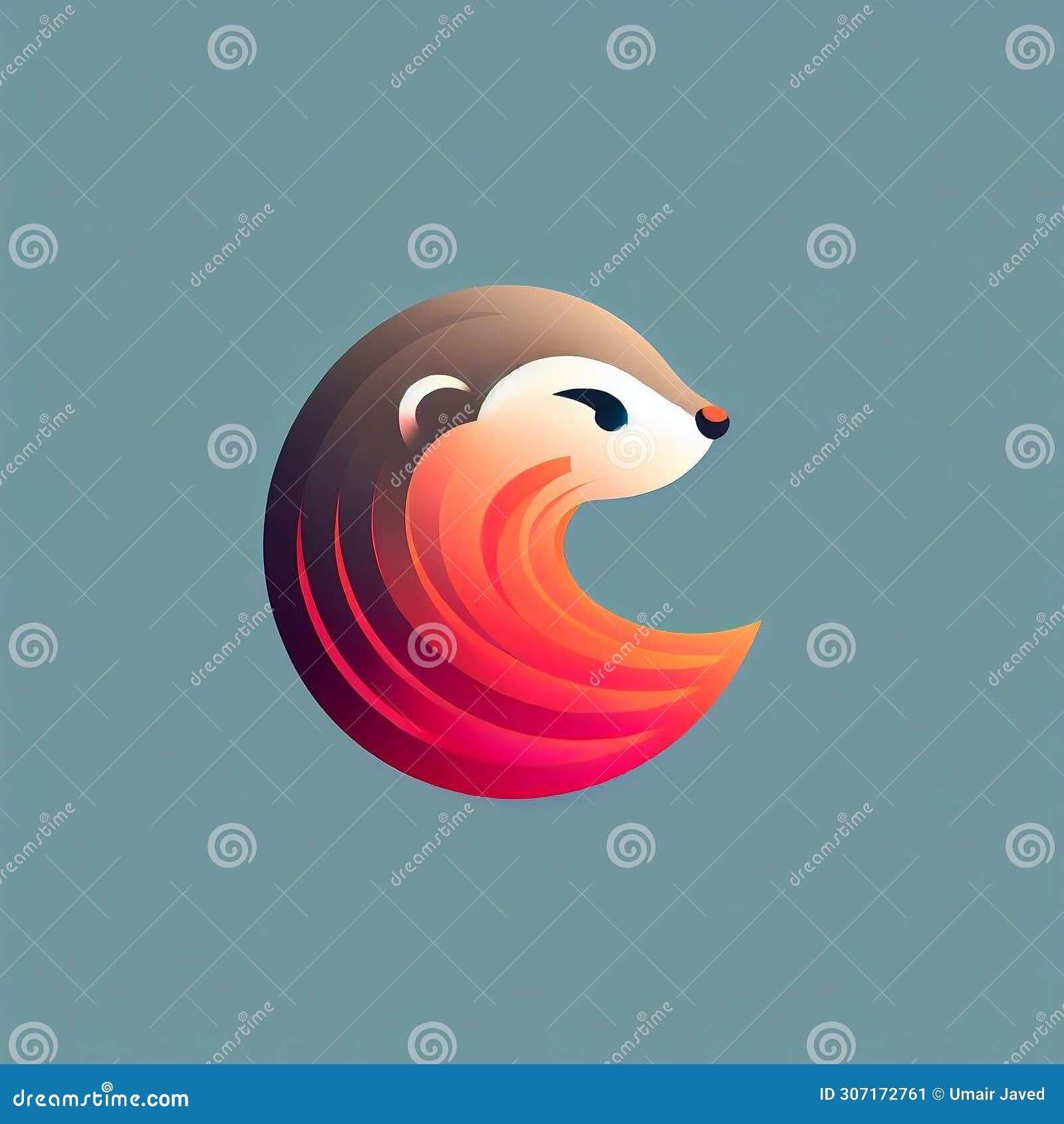 Flat Vector Gradient Logo of Mink Stock Illustration - Illustration of ...