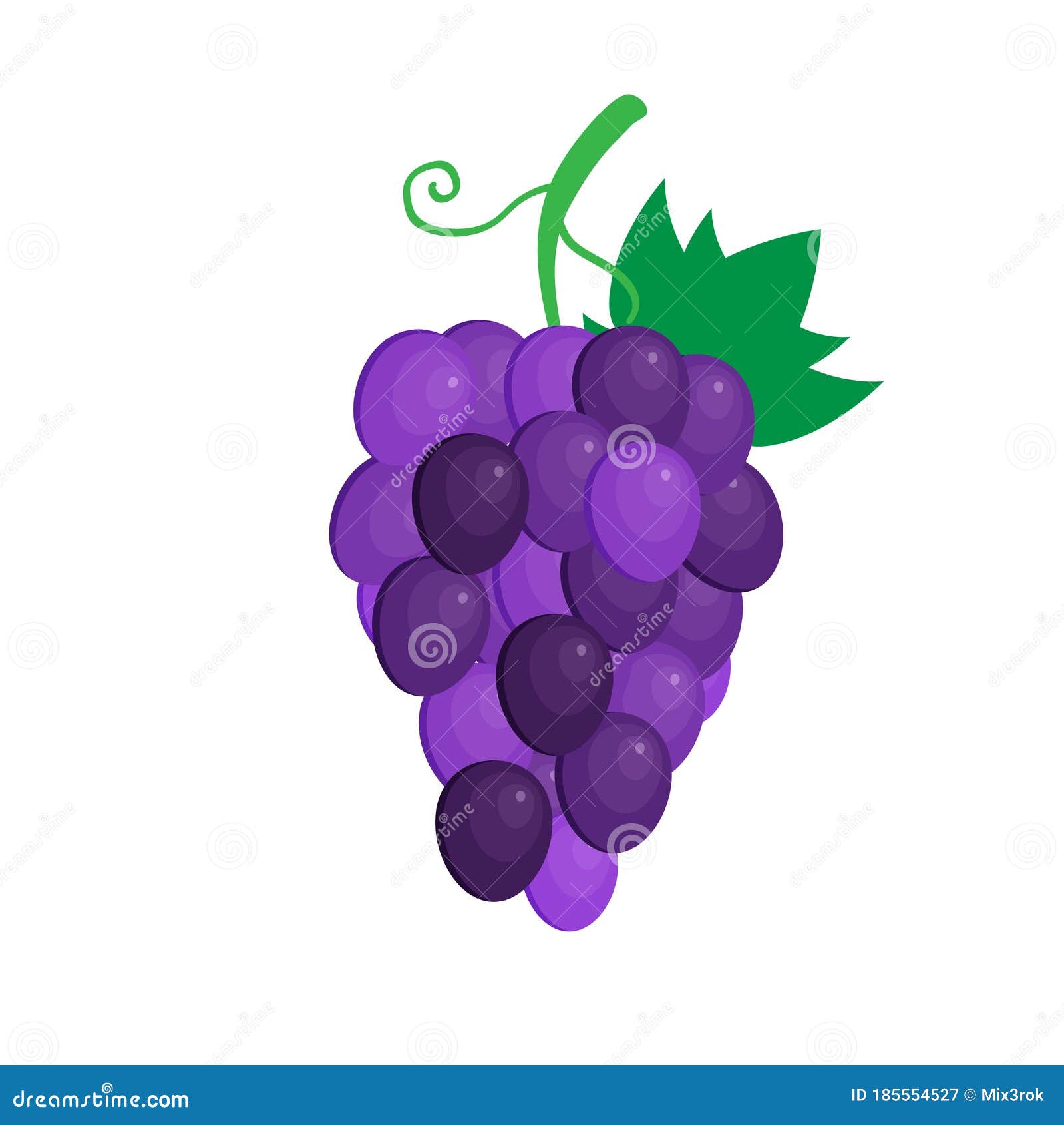 Flat Vector. Grape Isolated on White Background Stock Vector ...