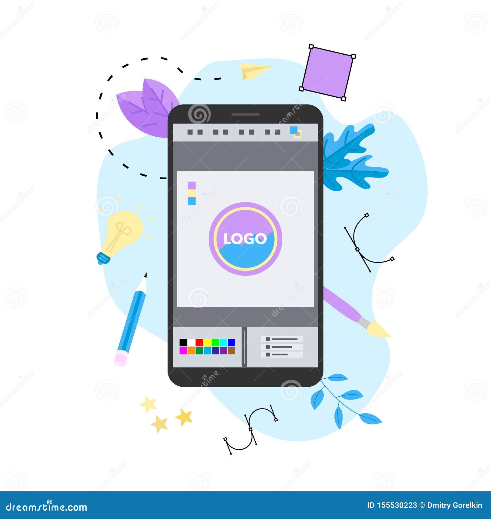 Flat Vector Graphic Design Concept with Designer with an Open Design ...