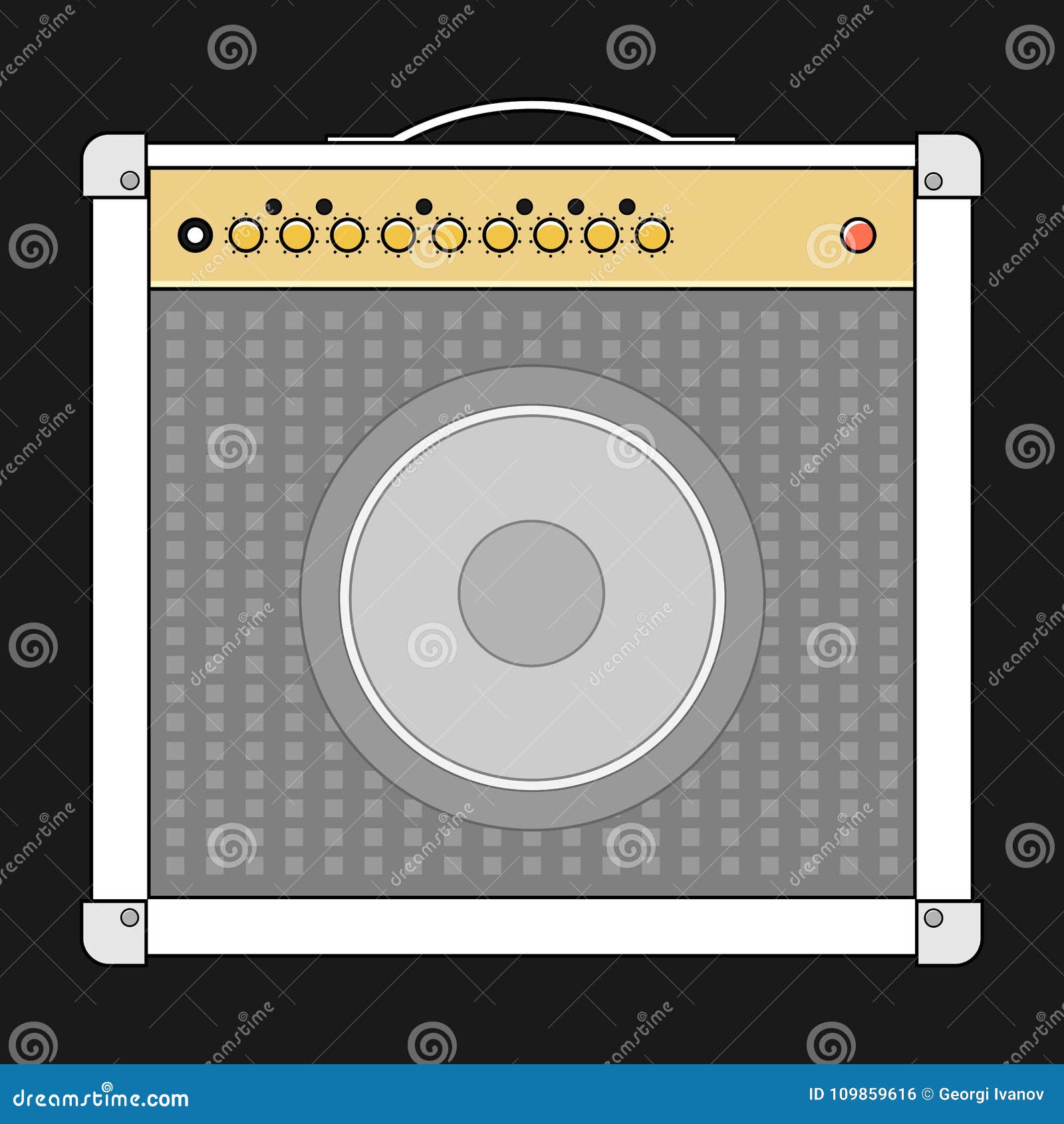 Flat, Vector Guitar Amplifier Illustration. Stock Vector - Illustration ...