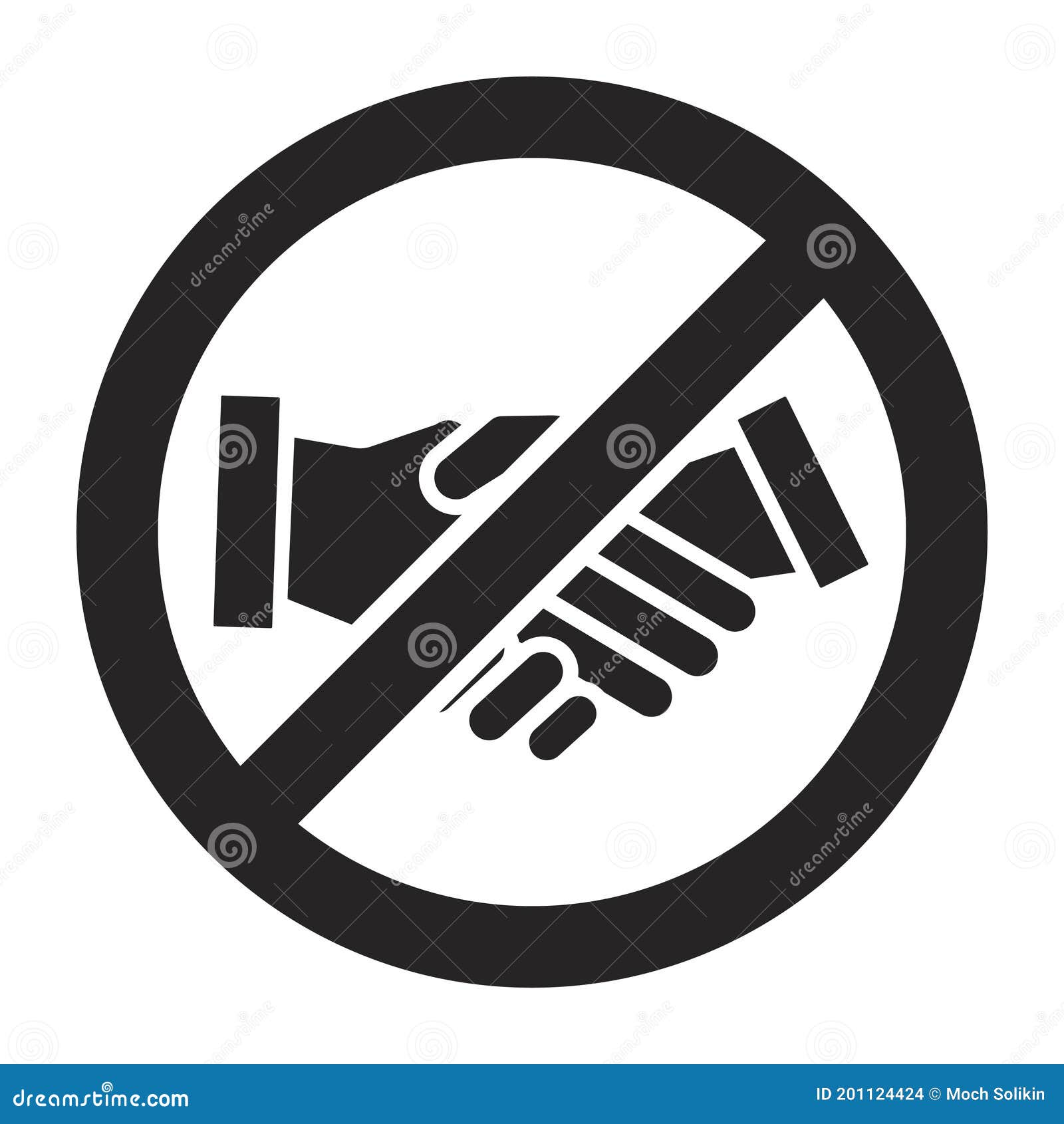 Handshake Prohibited Sign. Do Not Shake Hands Sign. Eps Ten Royalty ...