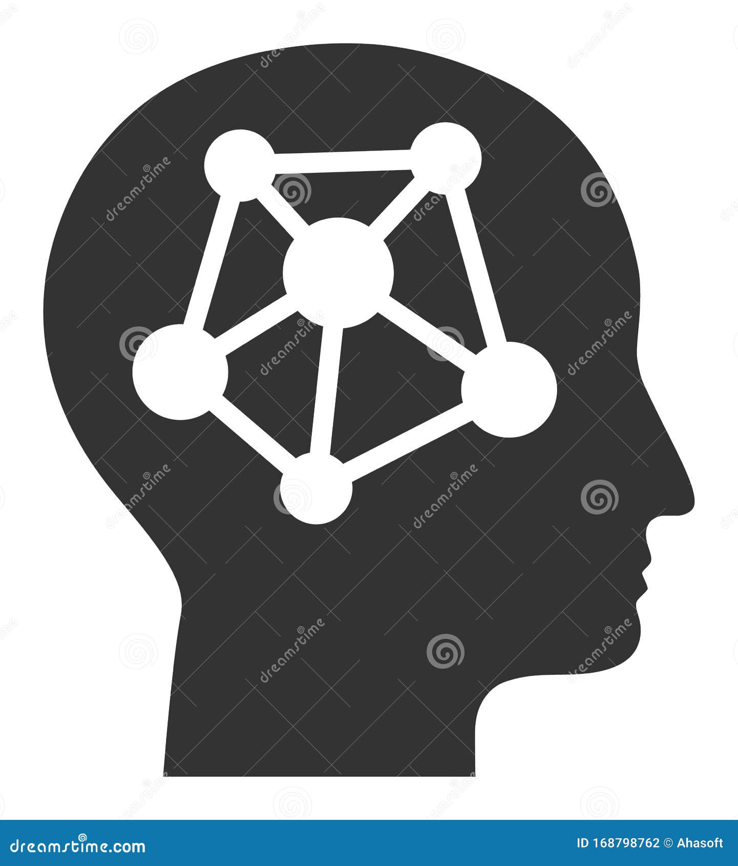 Flat Vector Human Neural Network Icon Stock Vector - Illustration of ...