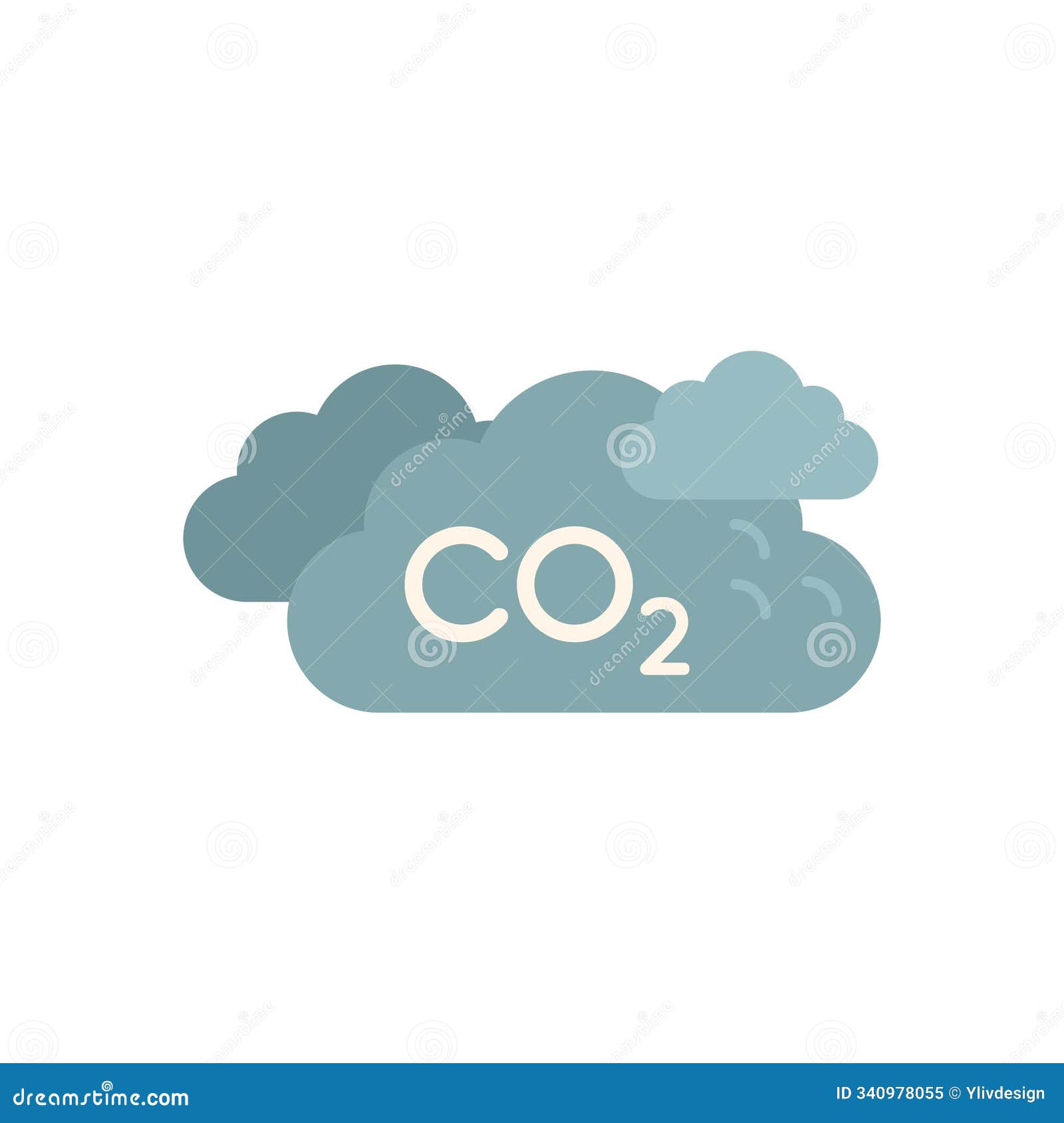 Co2 Emission from Clouds Showing Air Pollution Stock Illustration - Illustration of vector ...