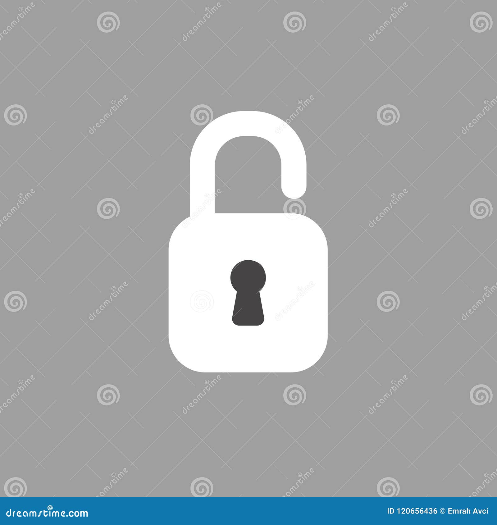 Vector Icon Concept of Opened Padlock on Grey Background Stock Vector ...