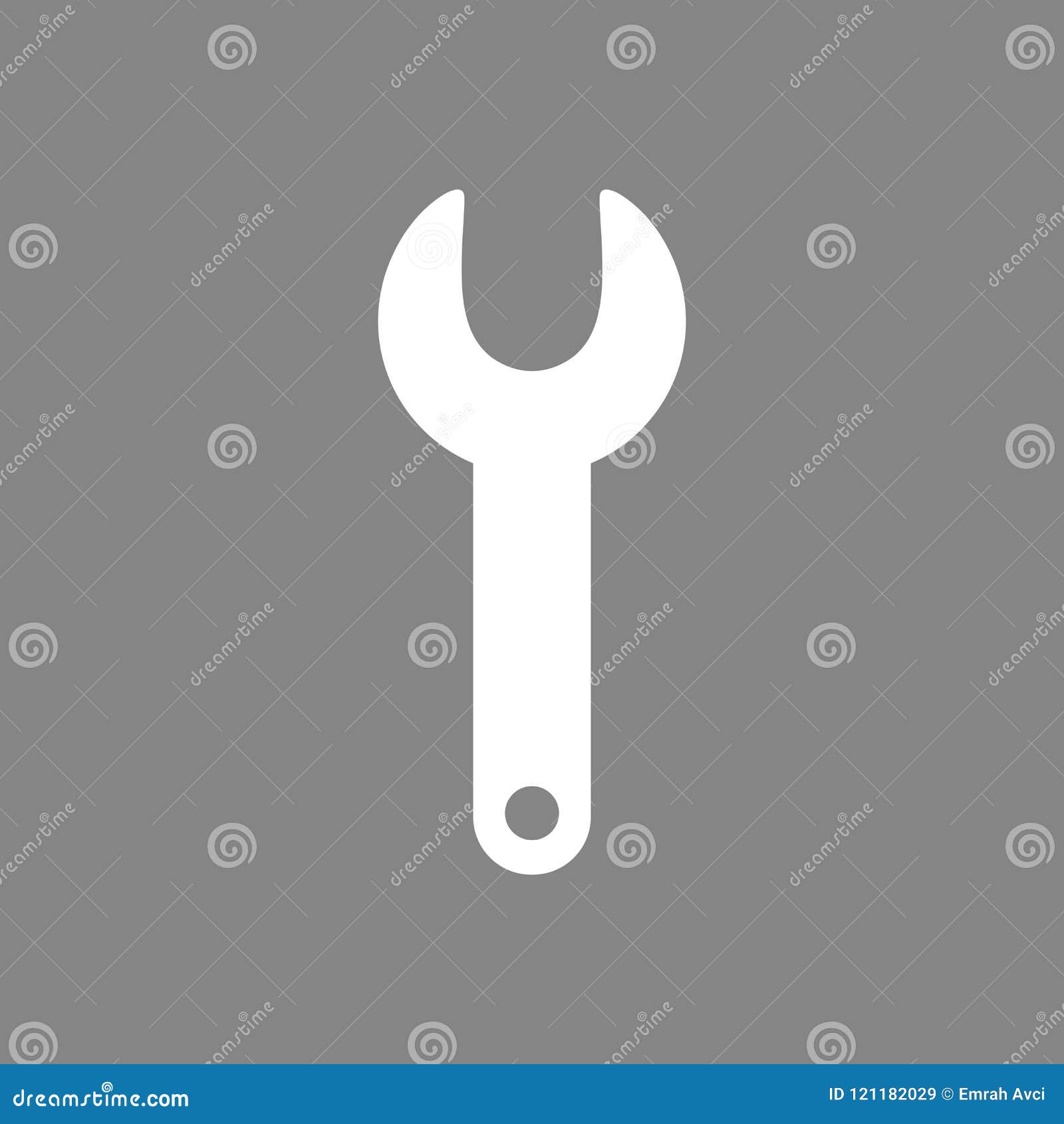 Vector Icon Concept of Spanner on Grey Background Stock Vector ...