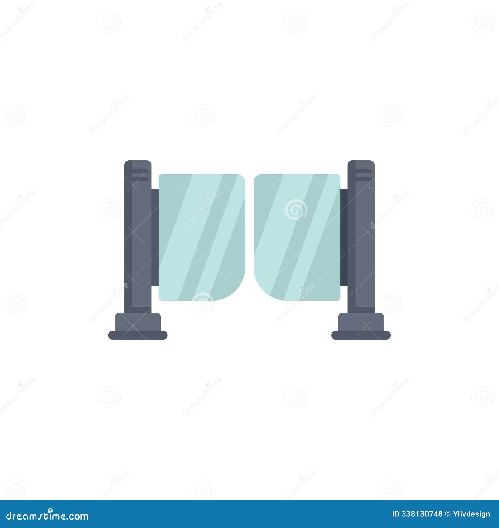 Double Security Glass Turnstile Gate Access Point Icon Stock ...