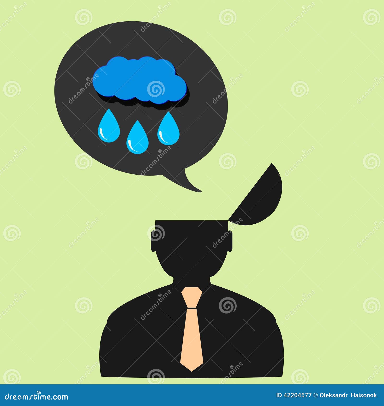 Flat Vector Icon Man and Rain Clouds Stock Vector - Illustration of ...