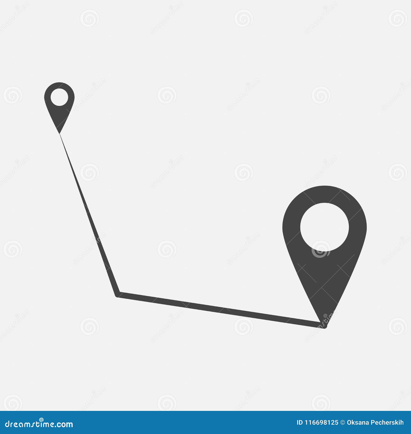 Flat Vector Icon Road. Route from Point To Point Stock Vector ...