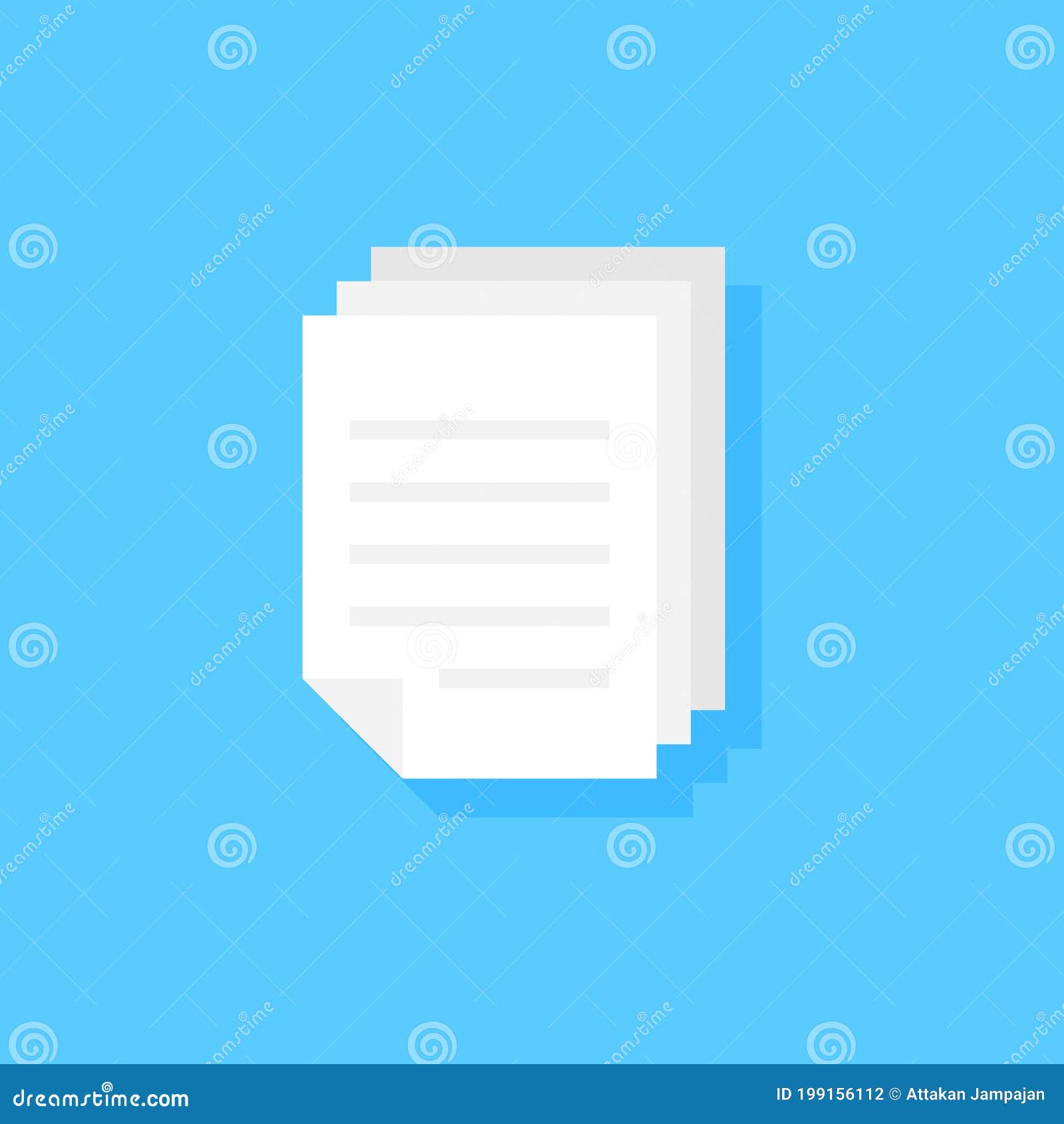 Flat Vector Icon of Stack of Documents or File, Vector and Illustration ...