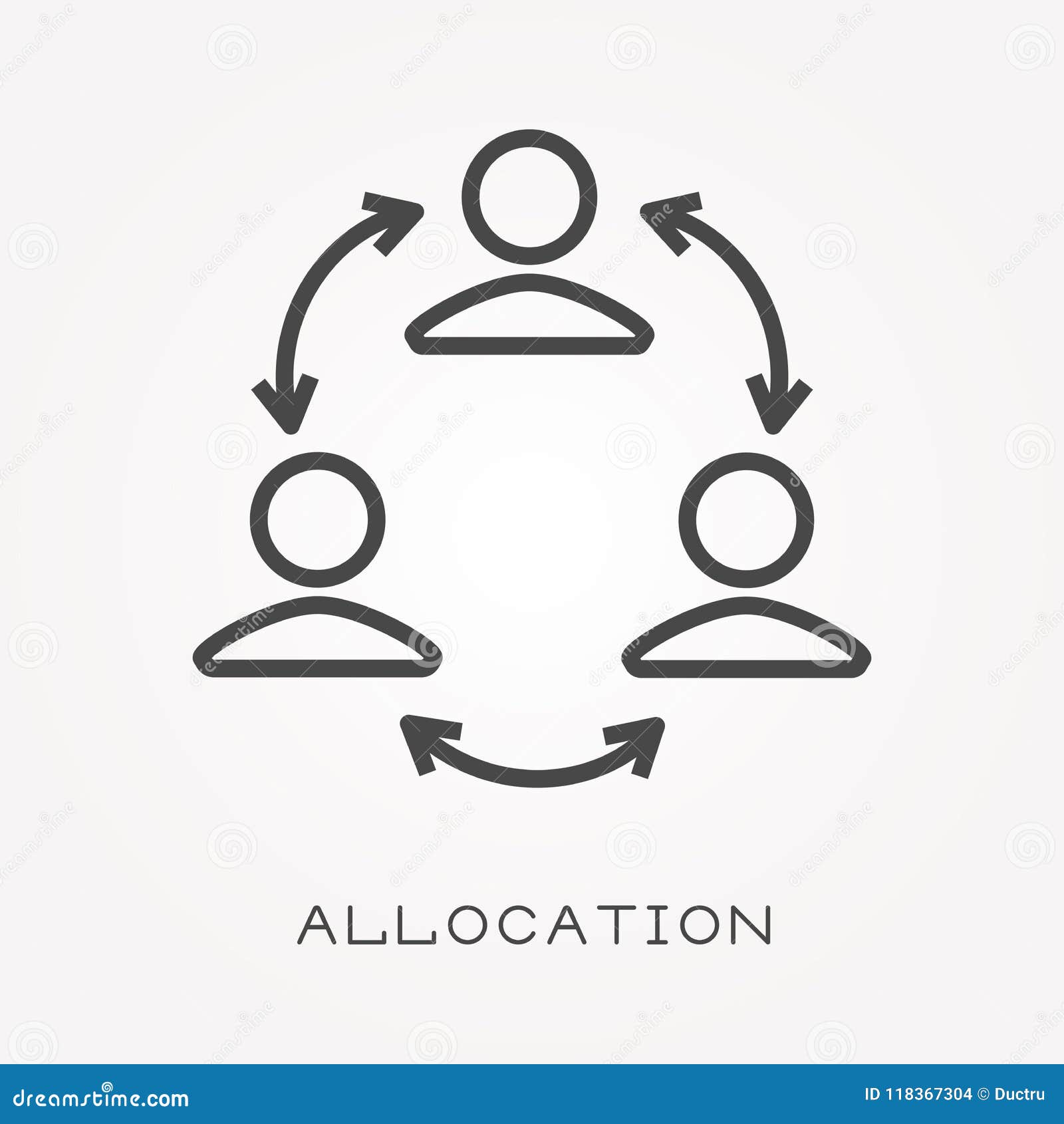 Vector Allocation Icon, Black And White Illustration Isolated ...