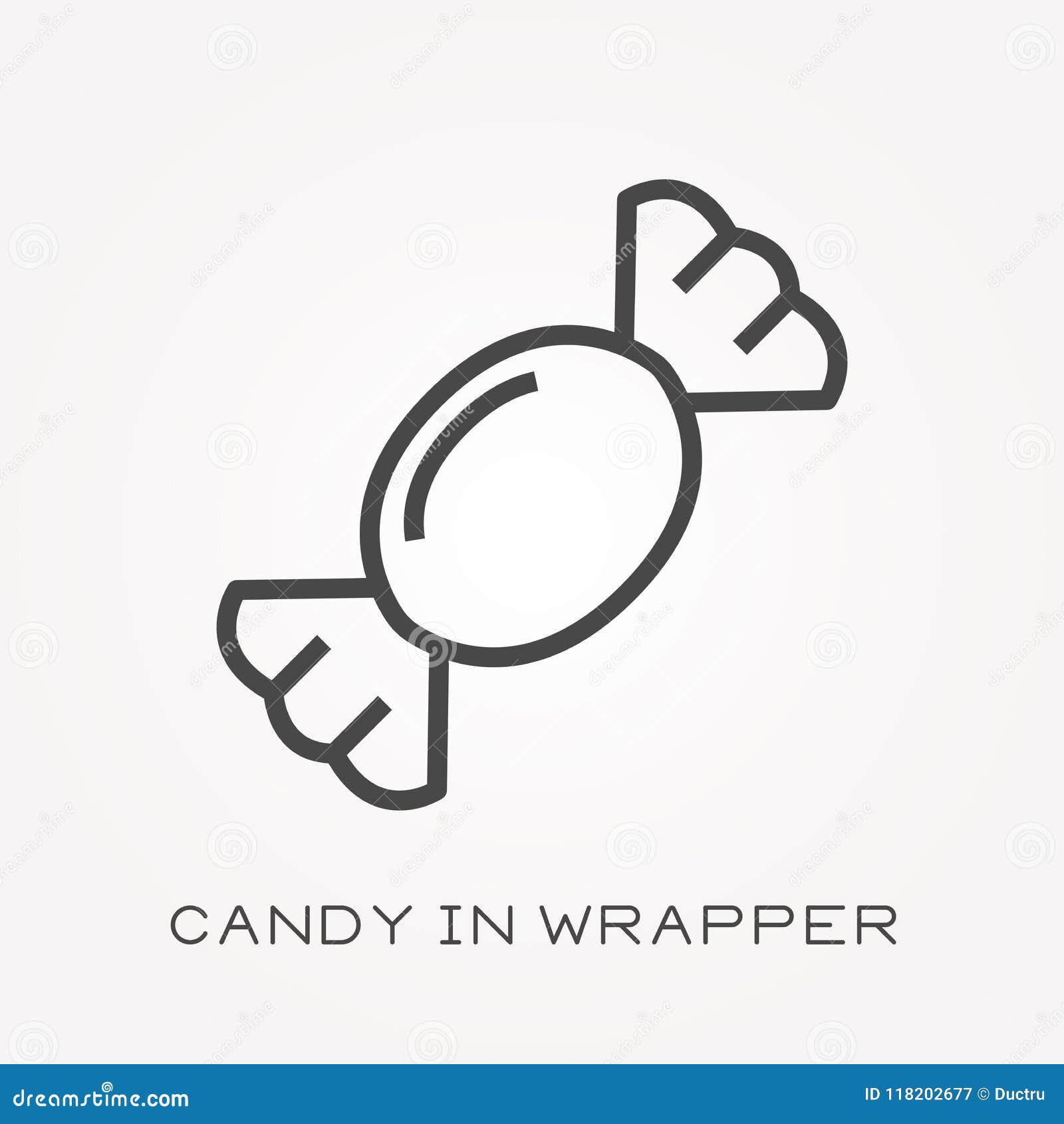 Flat Vector Icons with Candy in Wrapper Stock Vector - Illustration of ...