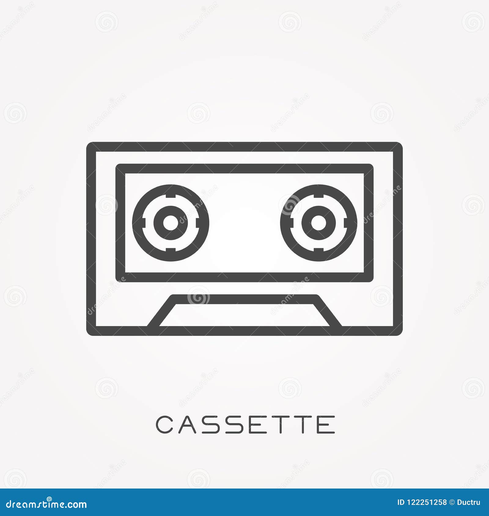 Flat Vector Icons with Cassette Stock Vector - Illustration of ...