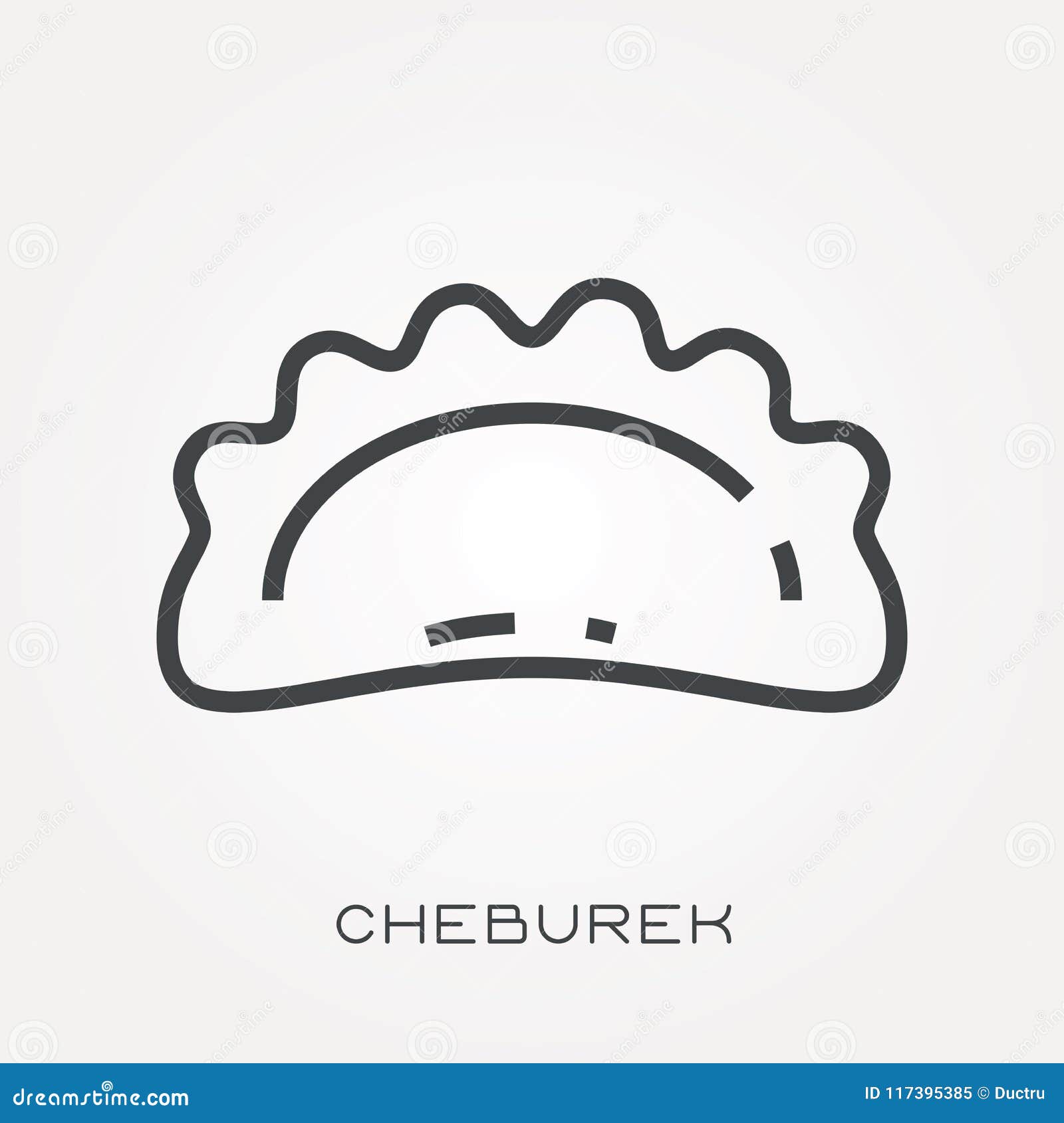 Flat Vector Icons with Cheburek Stock Vector - Illustration of edible ...