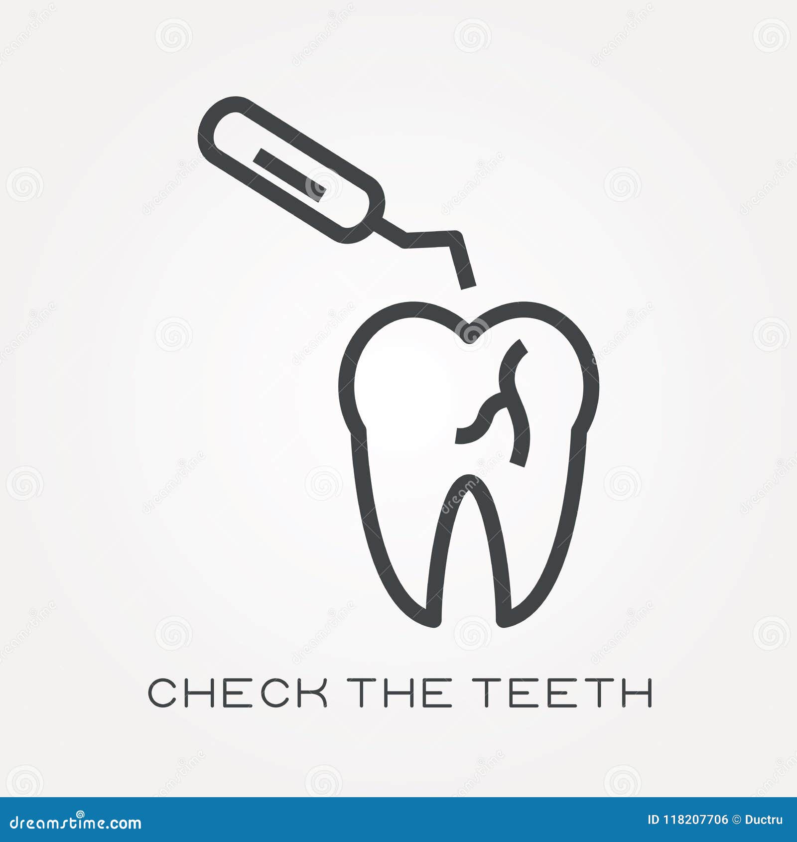 Flat Vector Icons with Check the Teeth Stock Vector - Illustration of ...