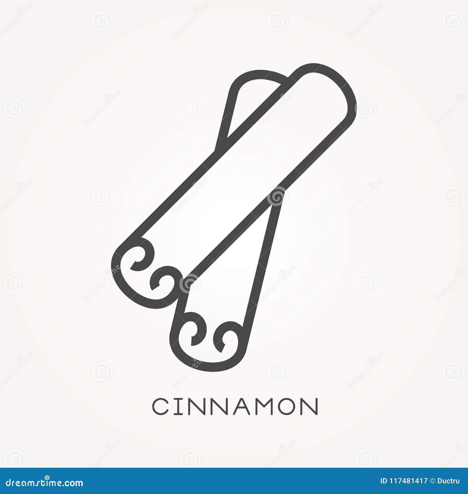 Flat Vector Icons with Cinnamon Stock Vector - Illustration of meal ...